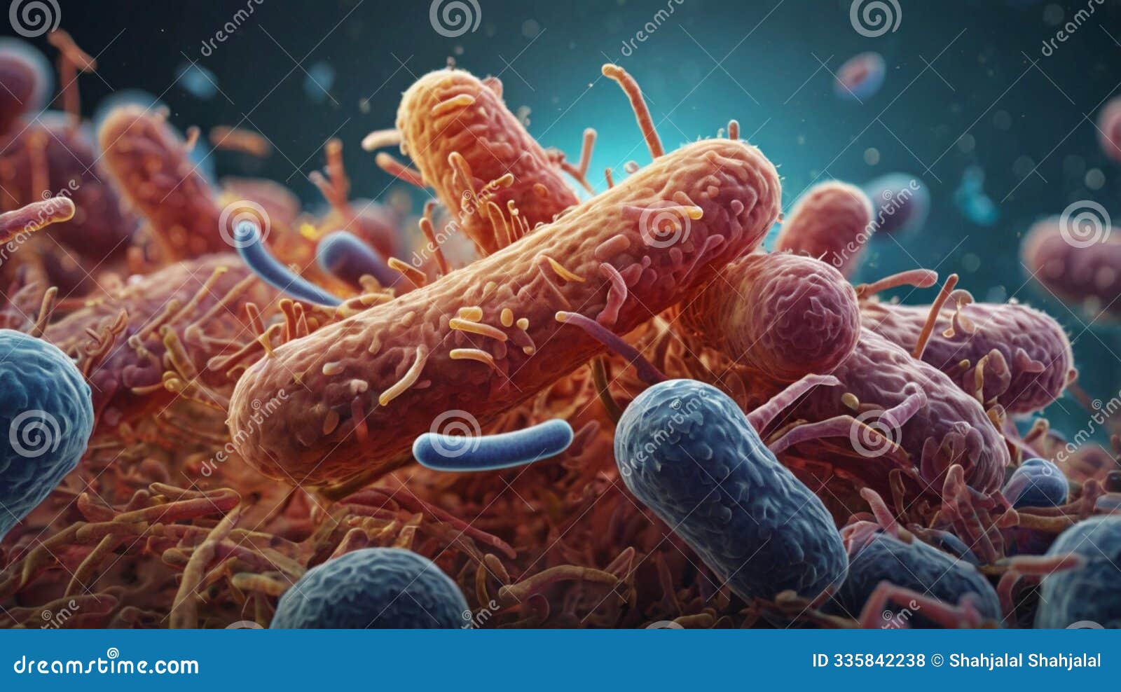 A Realistic Rendering of Bacteria Stock Illustration - Illustration of ...