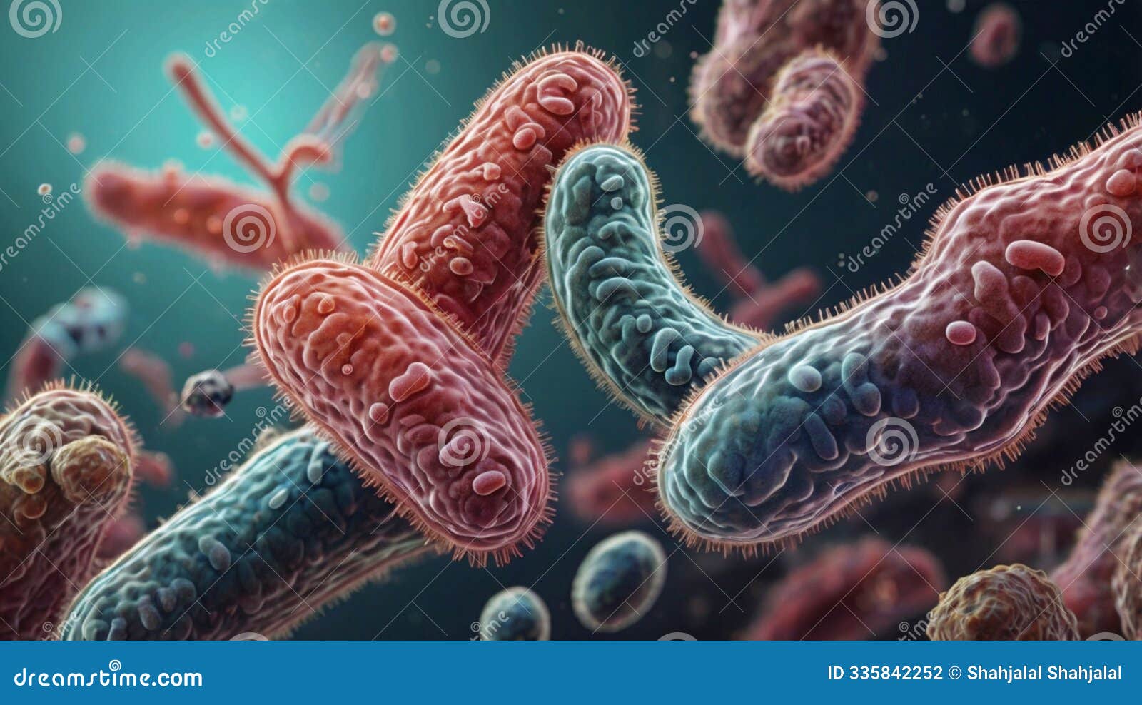 A Realistic Rendering of Bacteria Stock Illustration - Illustration of ...