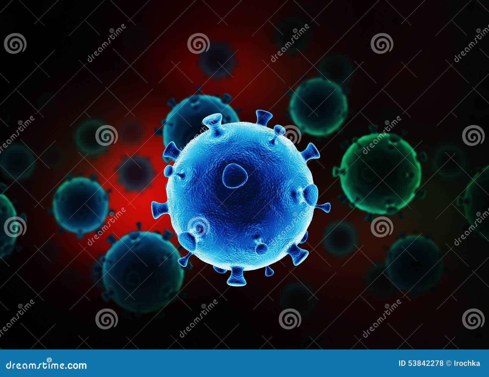 Realistic Rendering of Bacteria - in Blue Colors Stock Illustration ...
