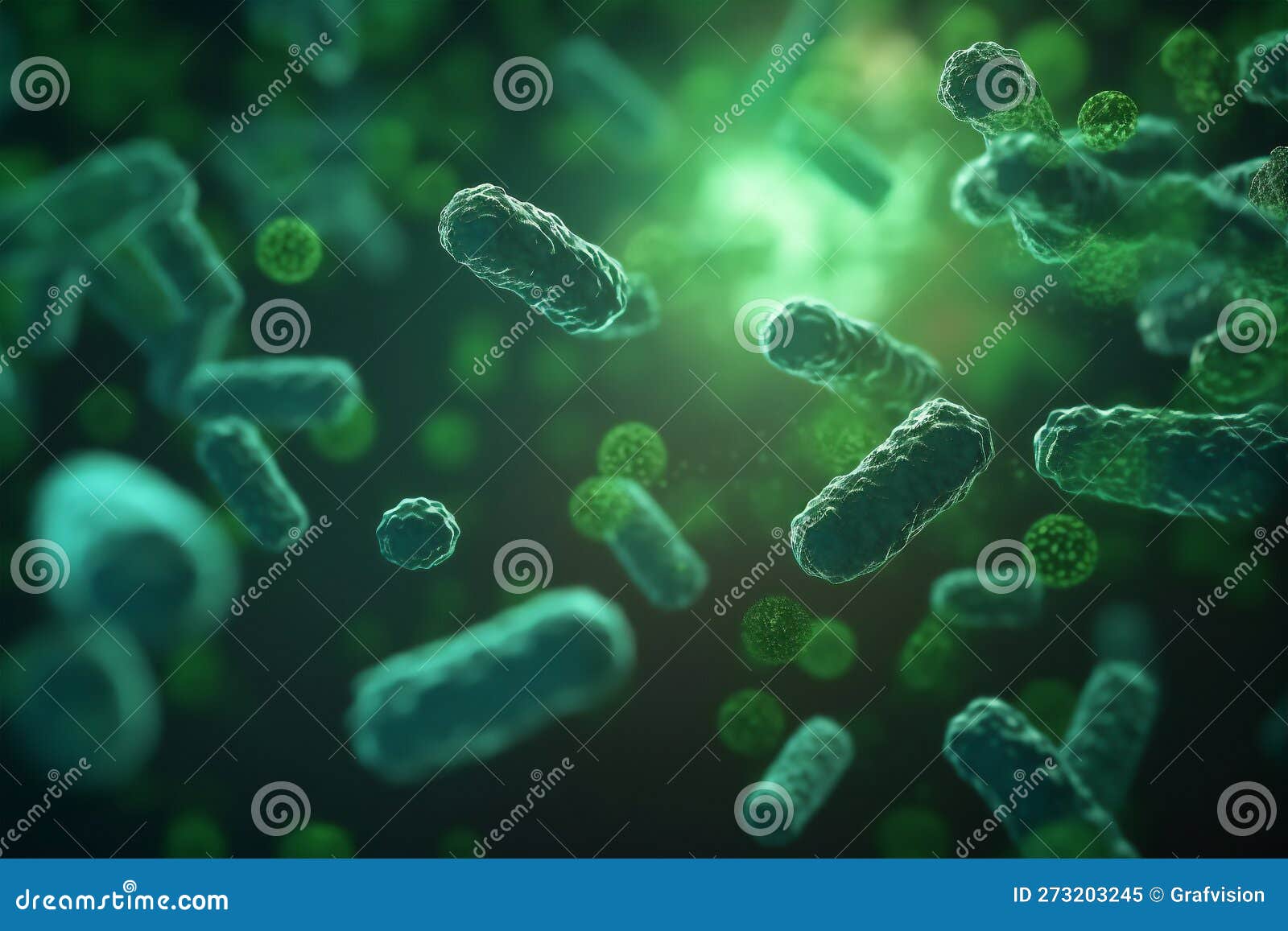 Realistic Rendering of Bacteria Stock Illustration - Illustration of ...
