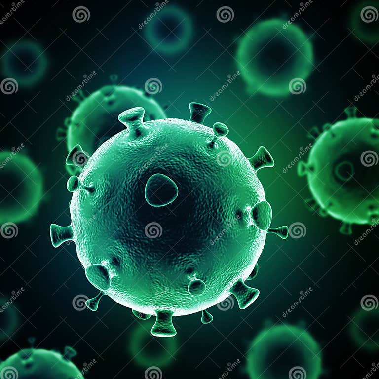 Realistic Rendering of Bacteria - in Green Colors Stock Photo - Image ...