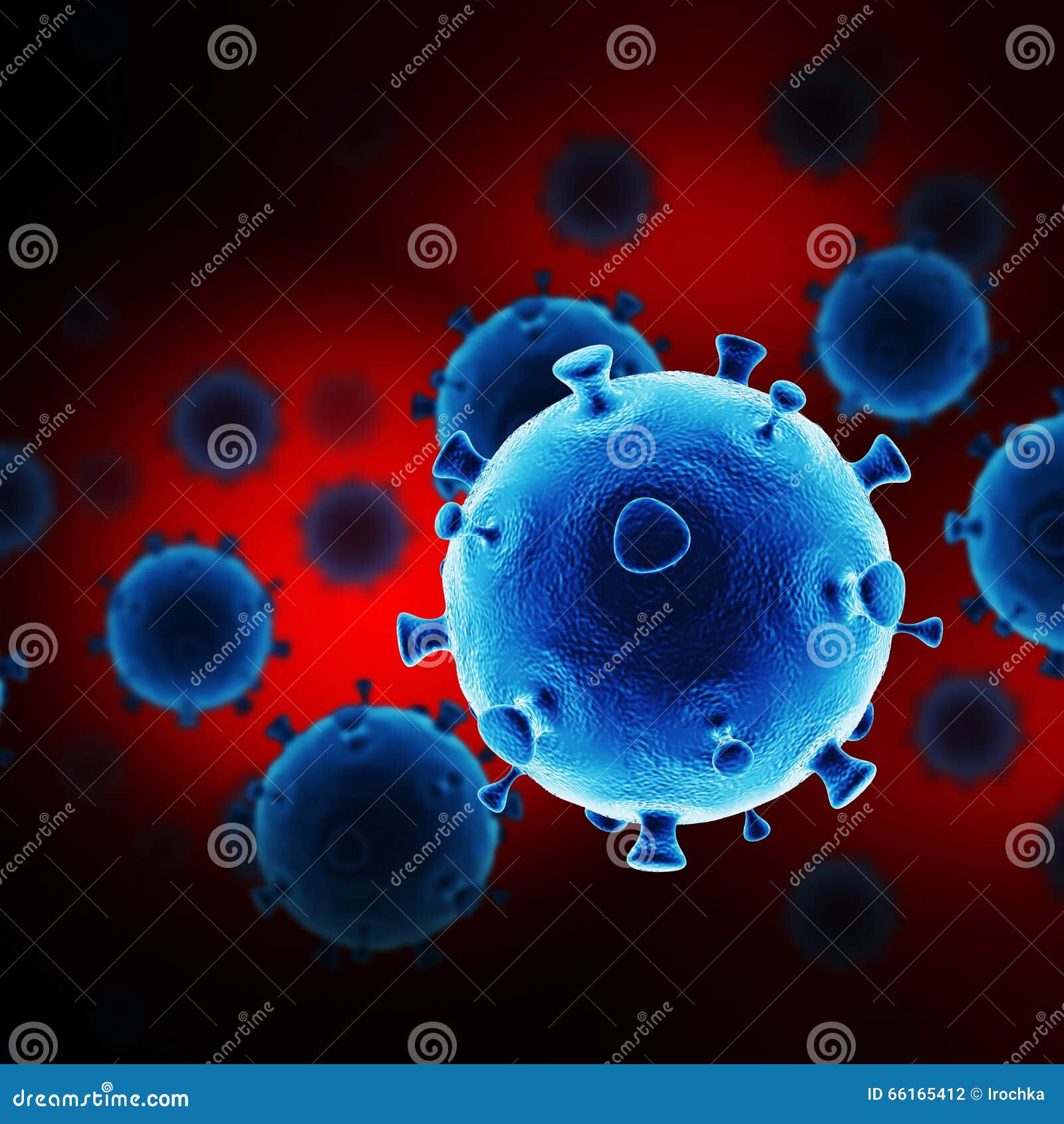 Realistic Rendering of Bacteria - in Green Colors Stock Illustration ...