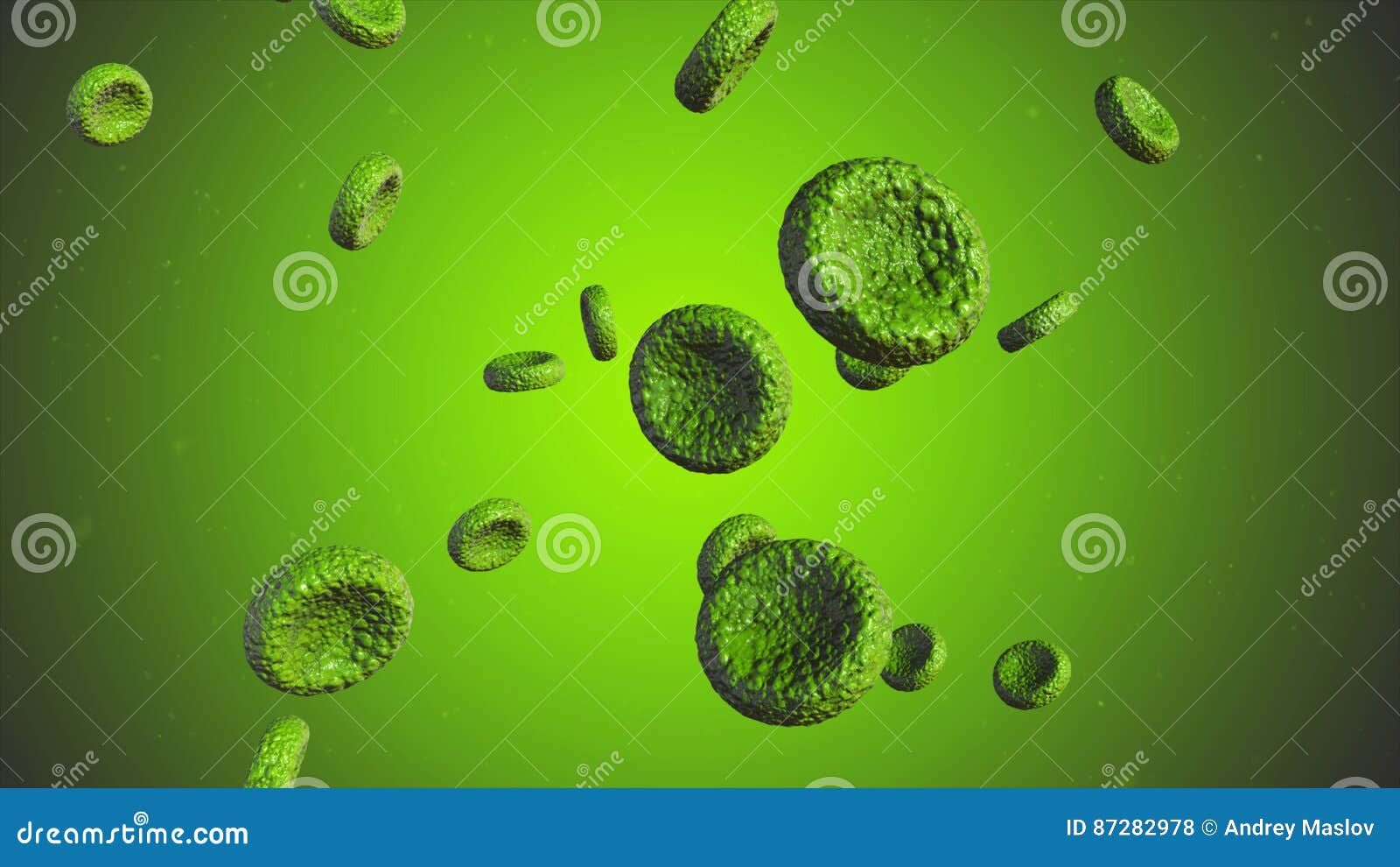 Realistic Rendering of Bacteria - in Green Colors Stock Illustration ...