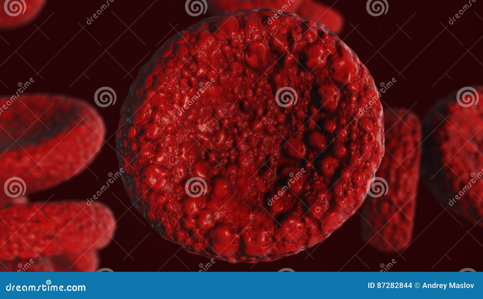 Realistic Rendering of Bacteria - in Red Colors Stock Illustration ...