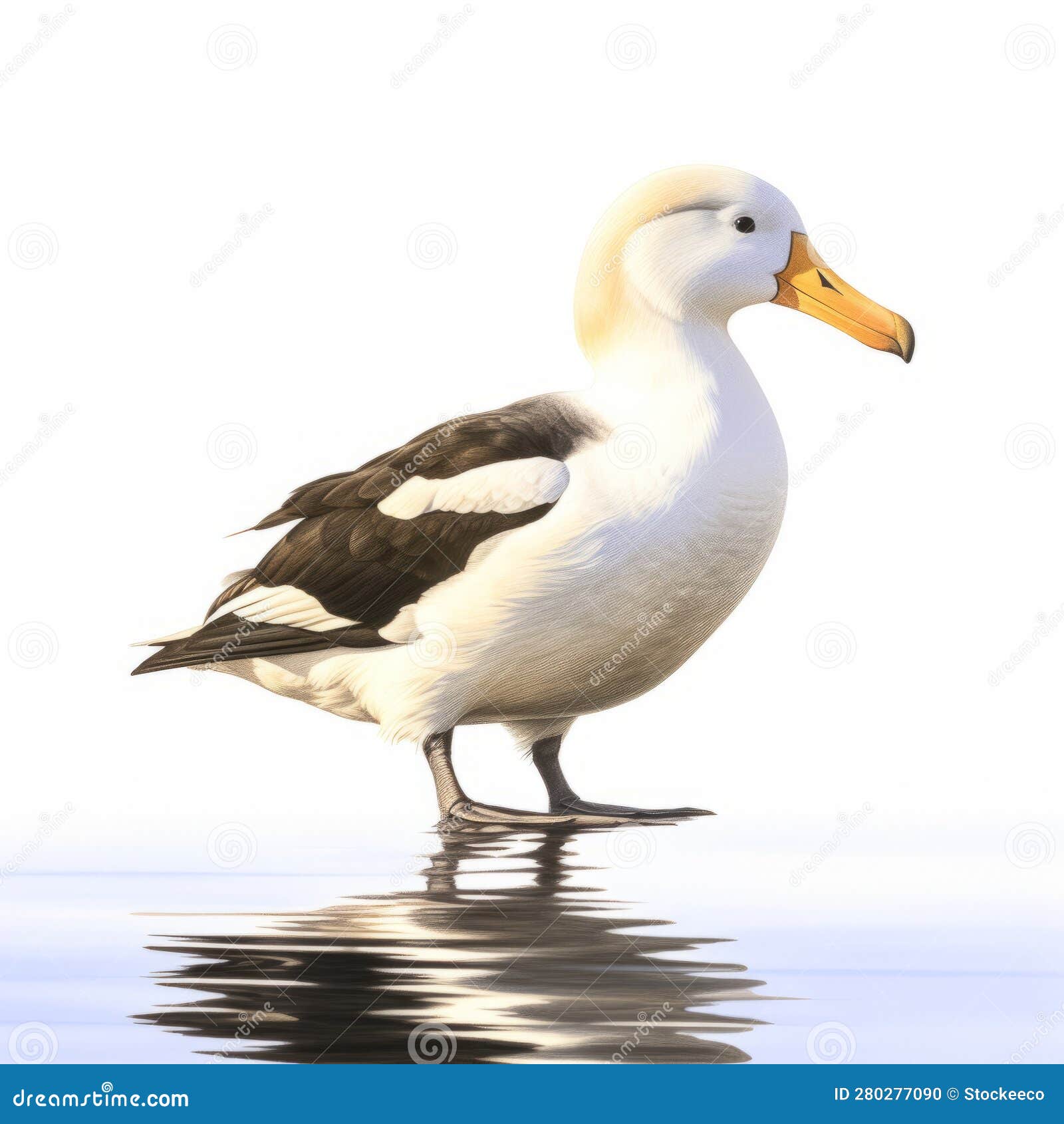 Realistic Rendering of a Bird Standing in Water with a Beak Stock ...