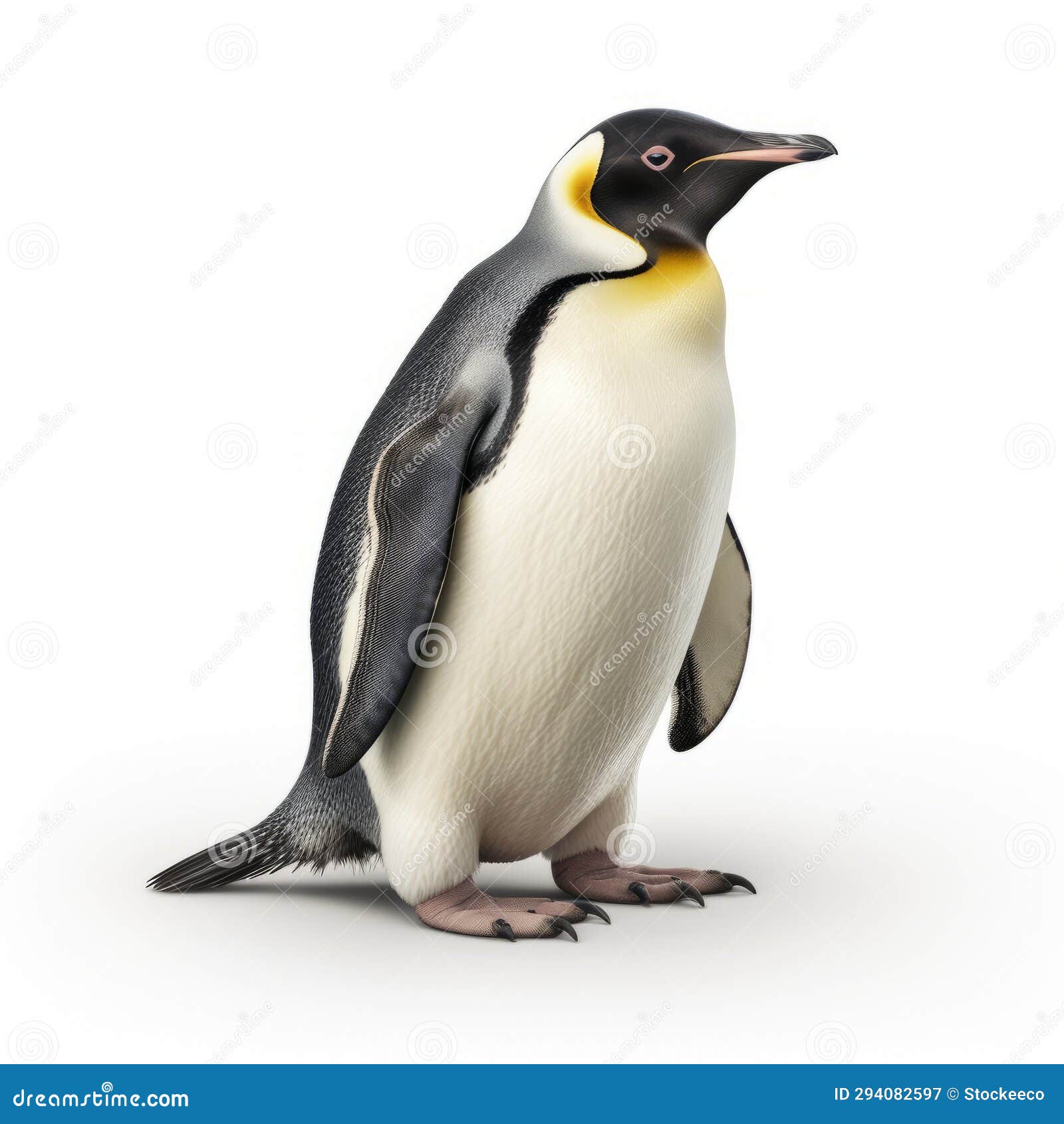 Realistic Rendering of an Extinct Penguin on a White Background Stock ...