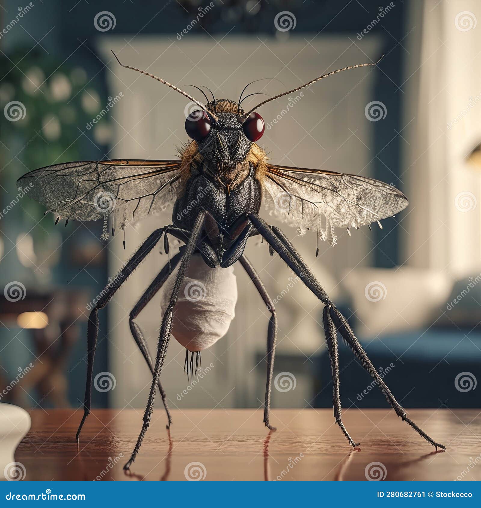Realistic Rendering of Insect-like Creature on Table in Precisionist ...