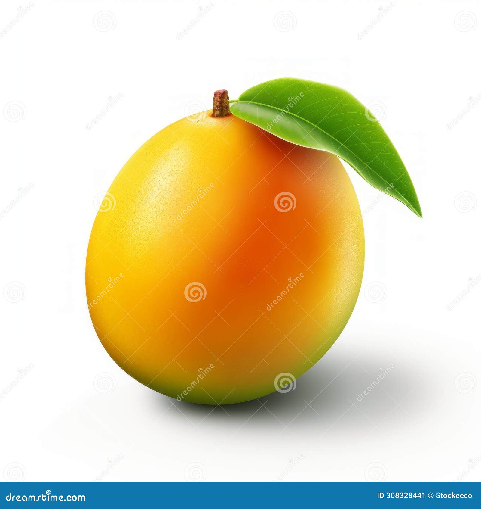Realistic Mango Photo with Isolated White Background Stock Illustration ...