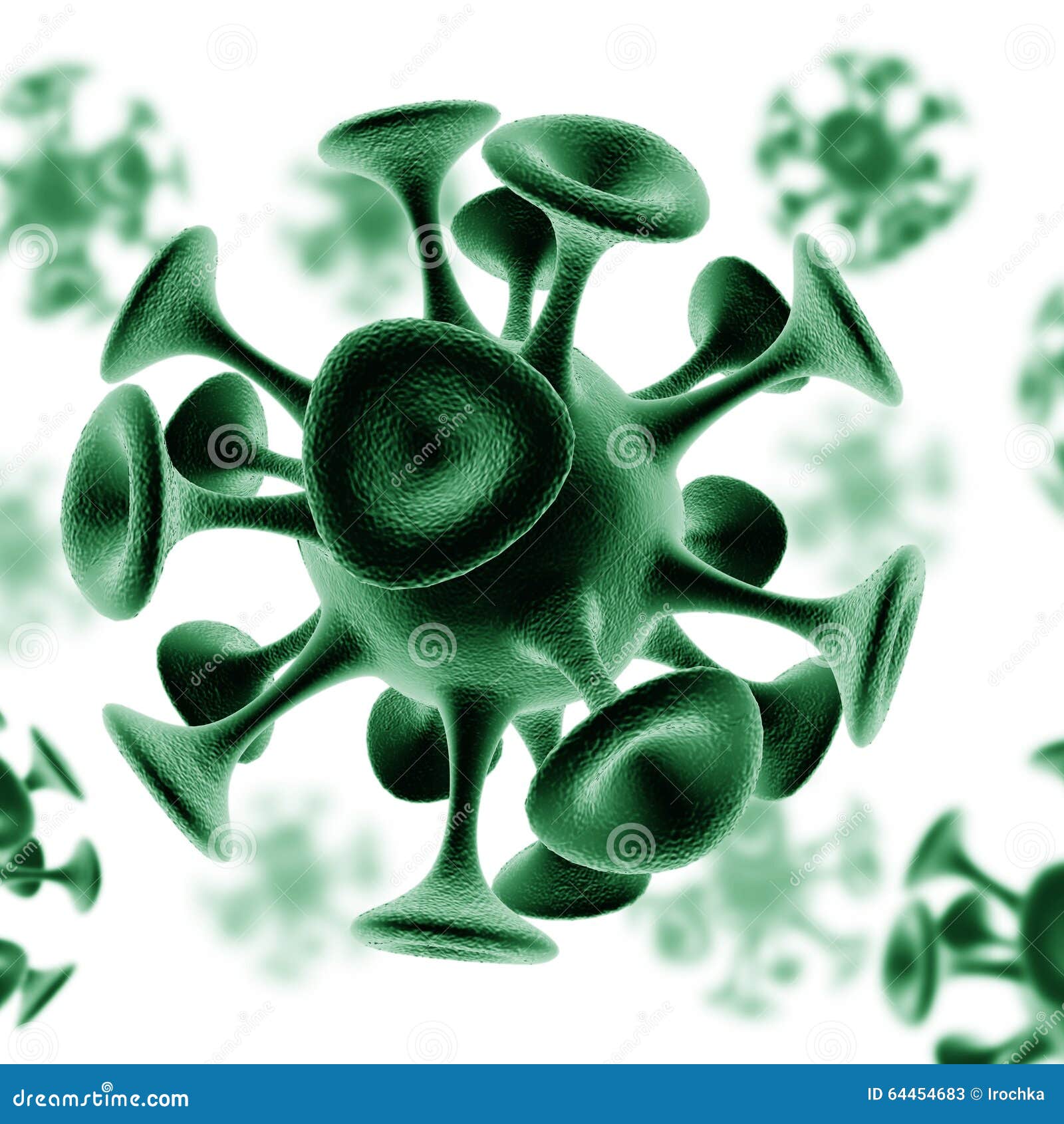 Realistic Rendering of Virus - in Blue Colors Stock Image - Image of ...