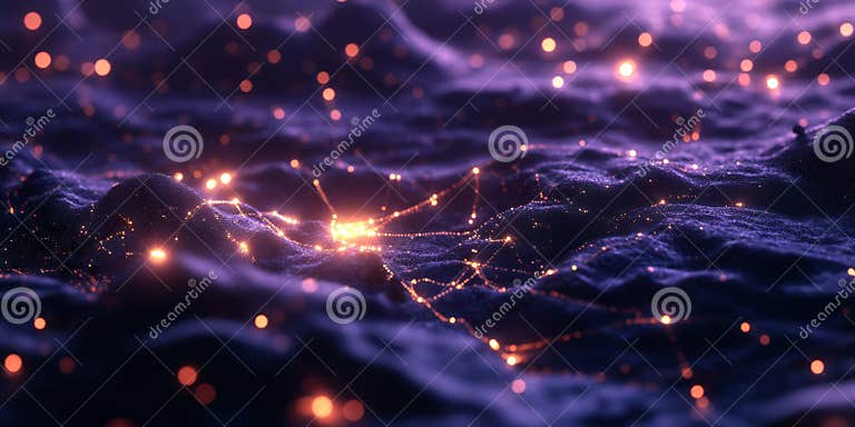 Realistic Representation of Connected Data Points in a Dark, Soft ...