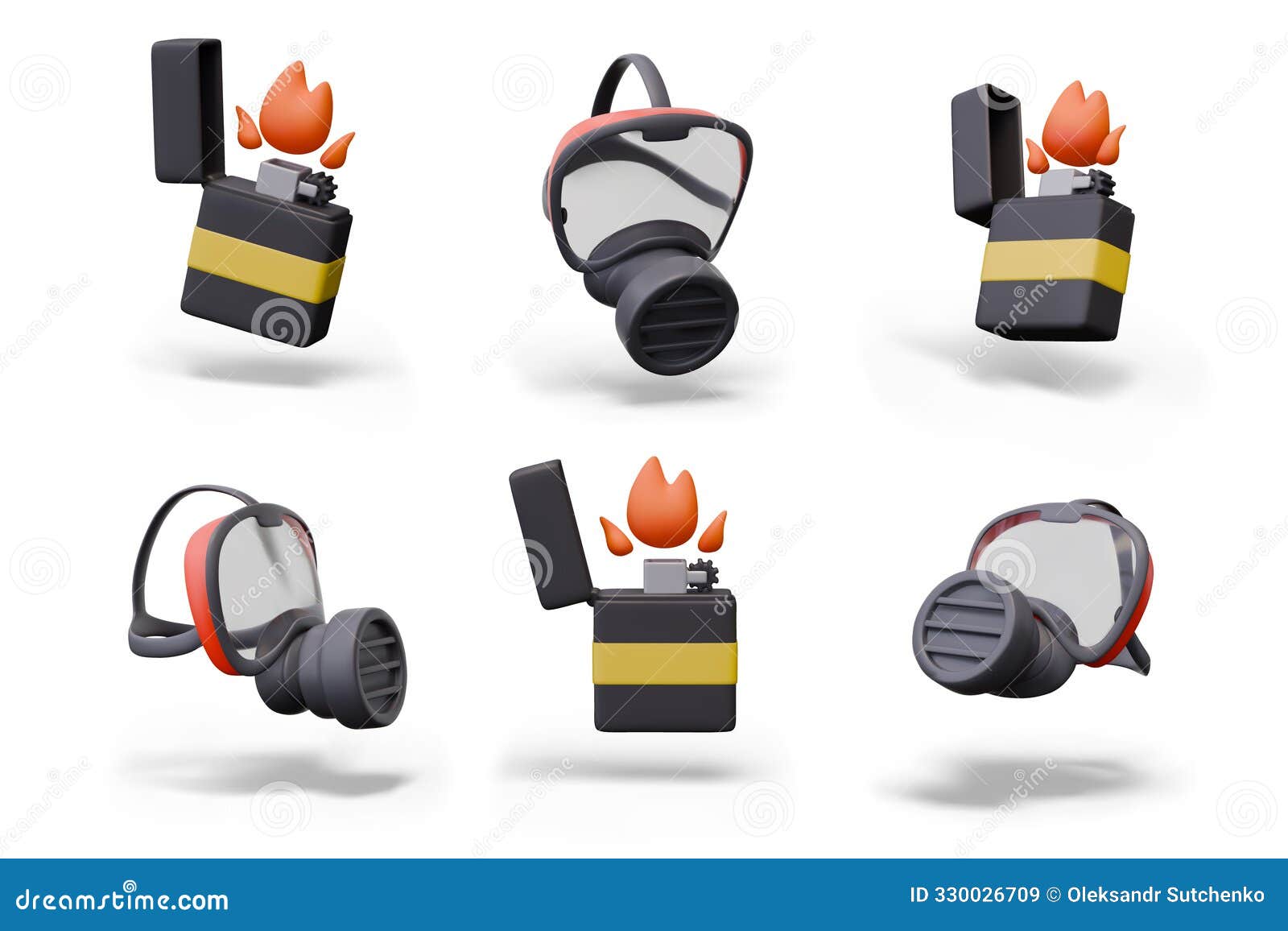 Realistic Respirator with Protective Transparent Shield, Lighter with ...