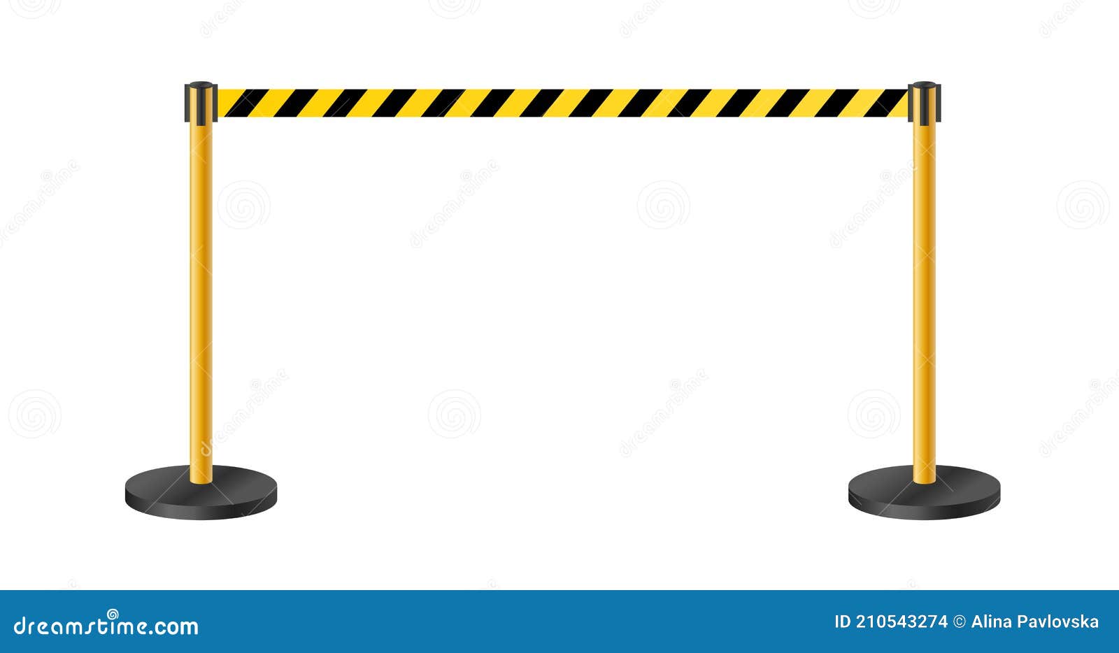 Realistic Retractable Belt Stanchion On Transparent Background. Crowd ...