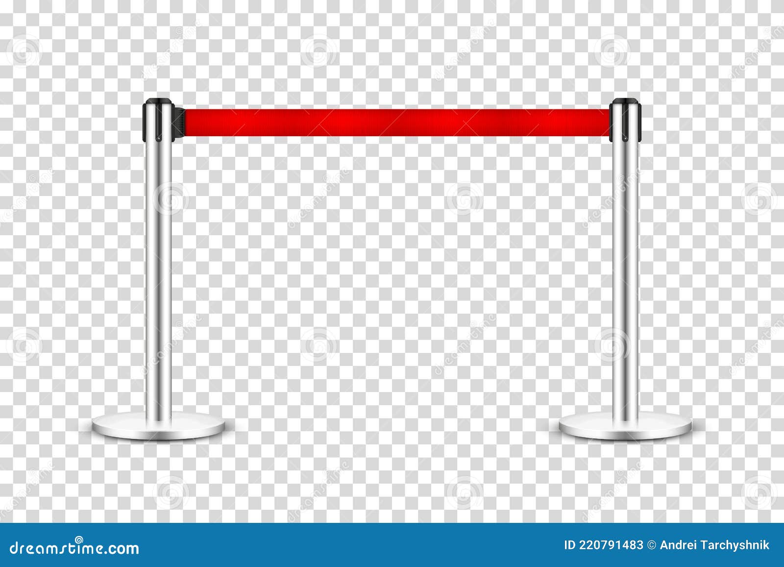 Realistic Retractable Belt Stanchion On Transparent Background. Crowd ...