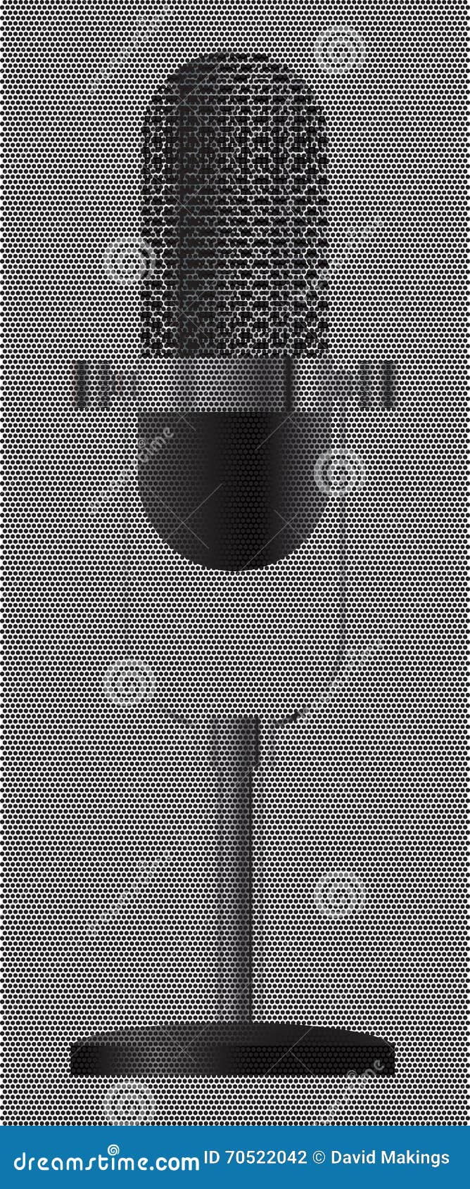 Realistic Retro Desk Mic stock illustration. Illustration of microphone ...