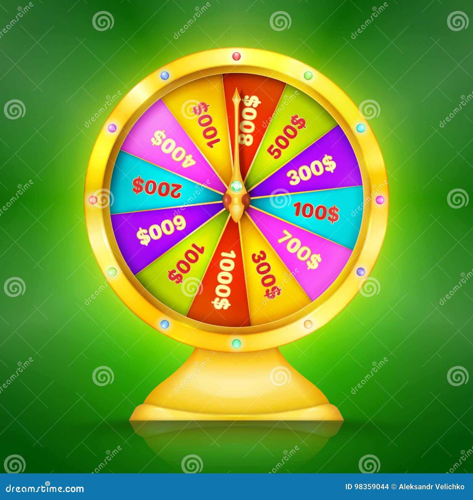 Realistic Retro Gold Game Wheel Stock Vector - Illustration of abstract ...