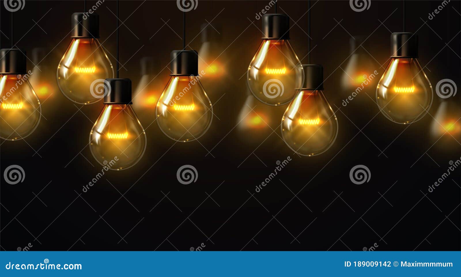 Realistic Retro Light Bulbs. Stock Vector - Illustration of equipment ...