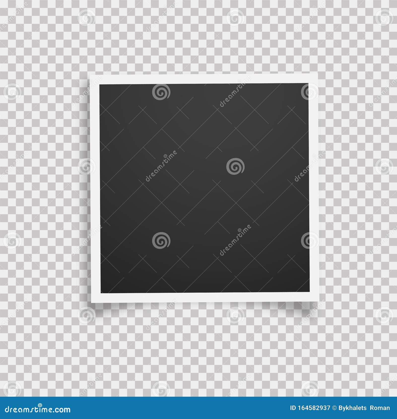 Realistic Retro Photo Frame with Shadow Isolated on Transparent ...