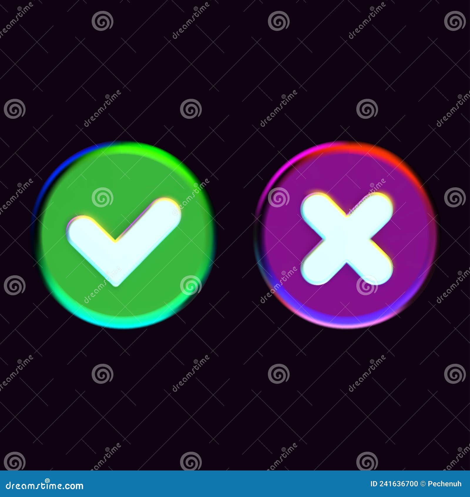 Realistic Right and Wrong 3D Button Vector Illustration. Stock Vector ...