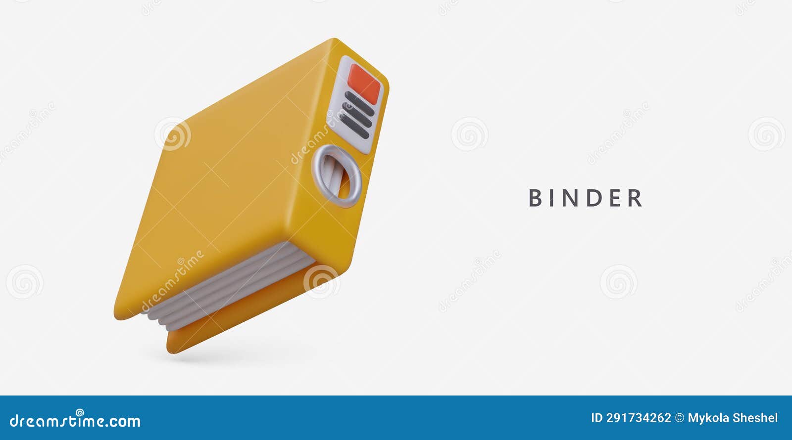 Realistic Ring Binder. Folder for Documents with Thick Cardboard Cover ...