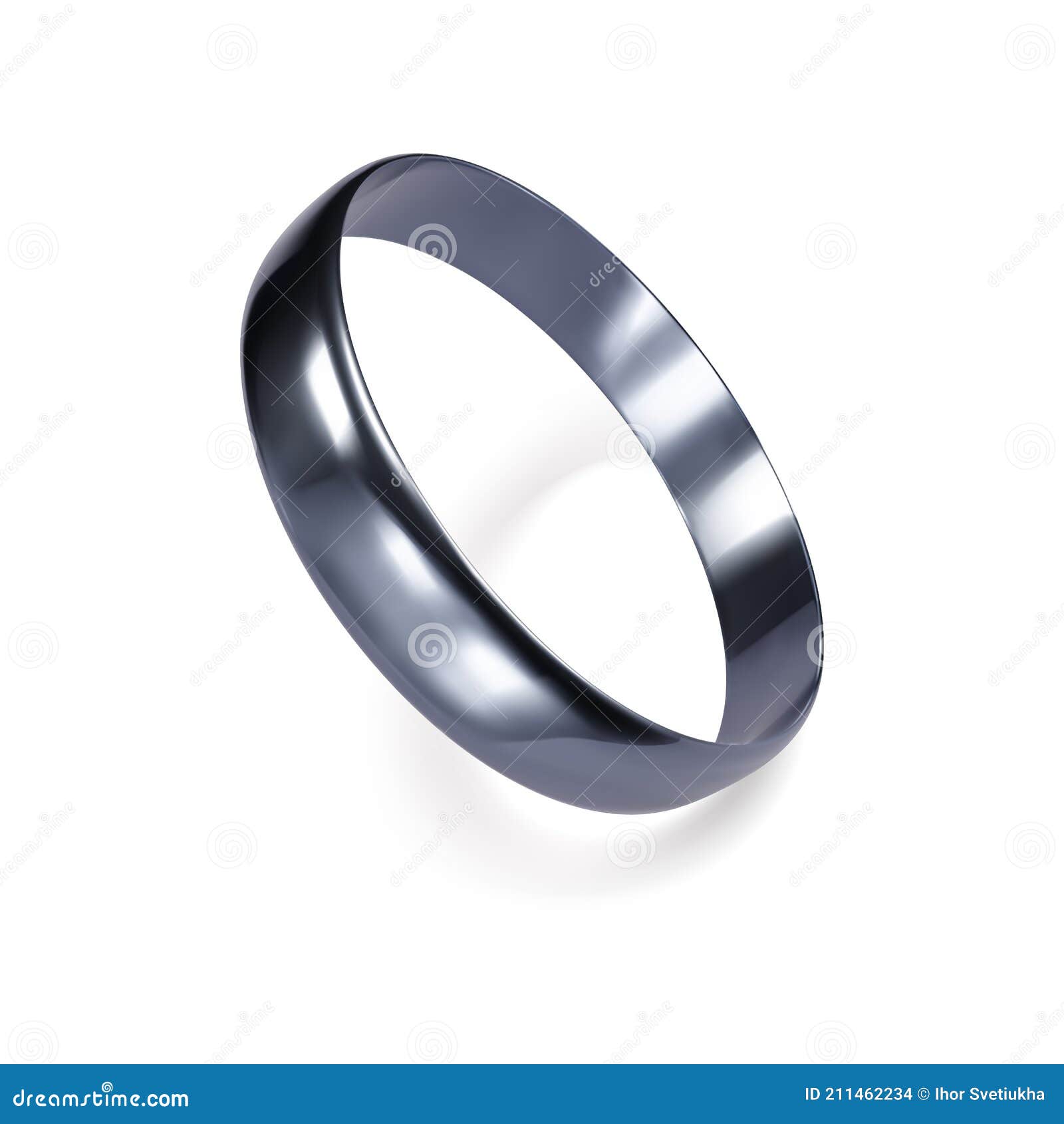 Realistic Ring from White Gold or Silver. 3D Render of Platinum Ring ...