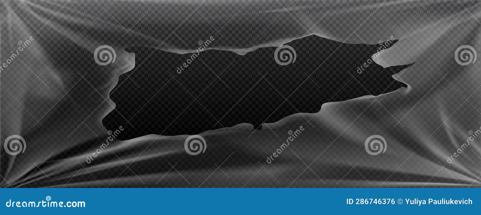 Realistic Ripped Plastic Wrap Stock Illustration | CartoonDealer.com ...
