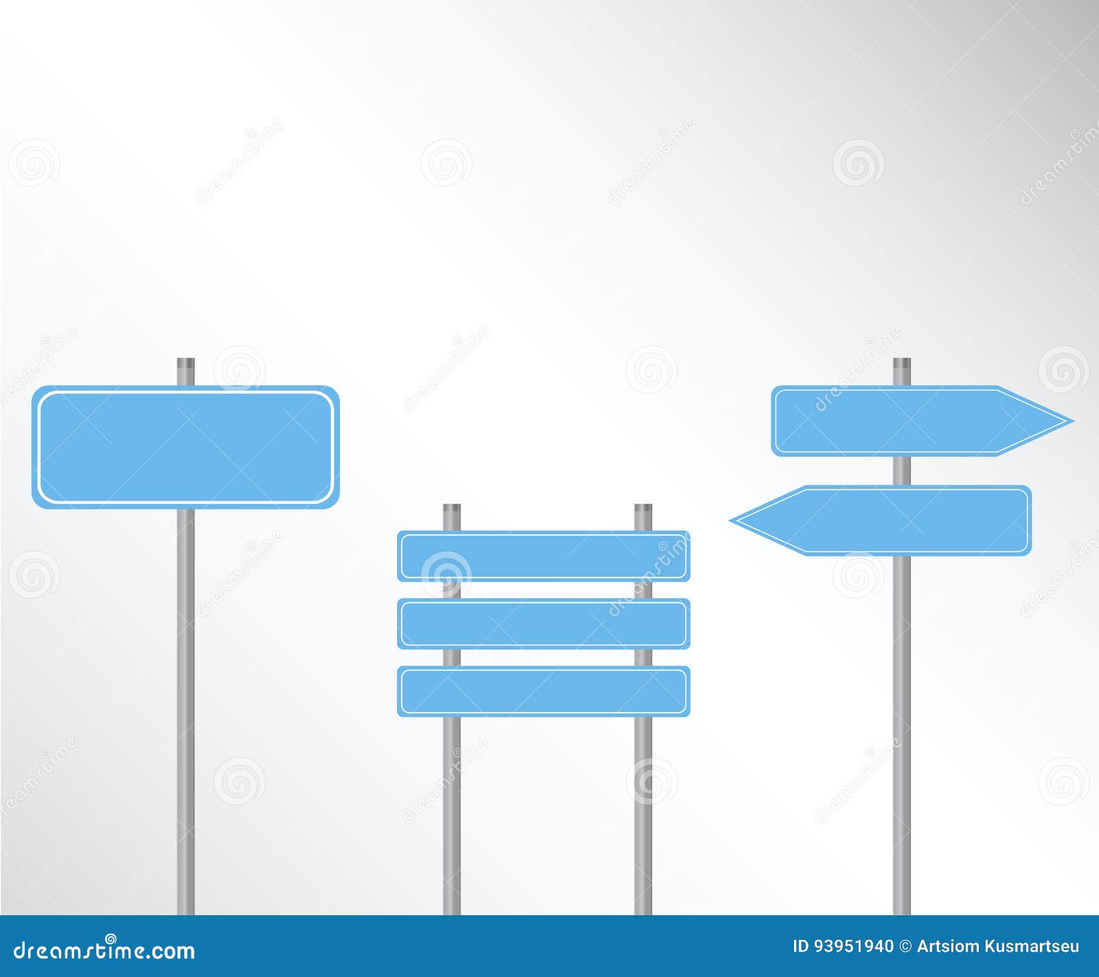 Realistic road sign set stock vector. Illustration of position - 93951940