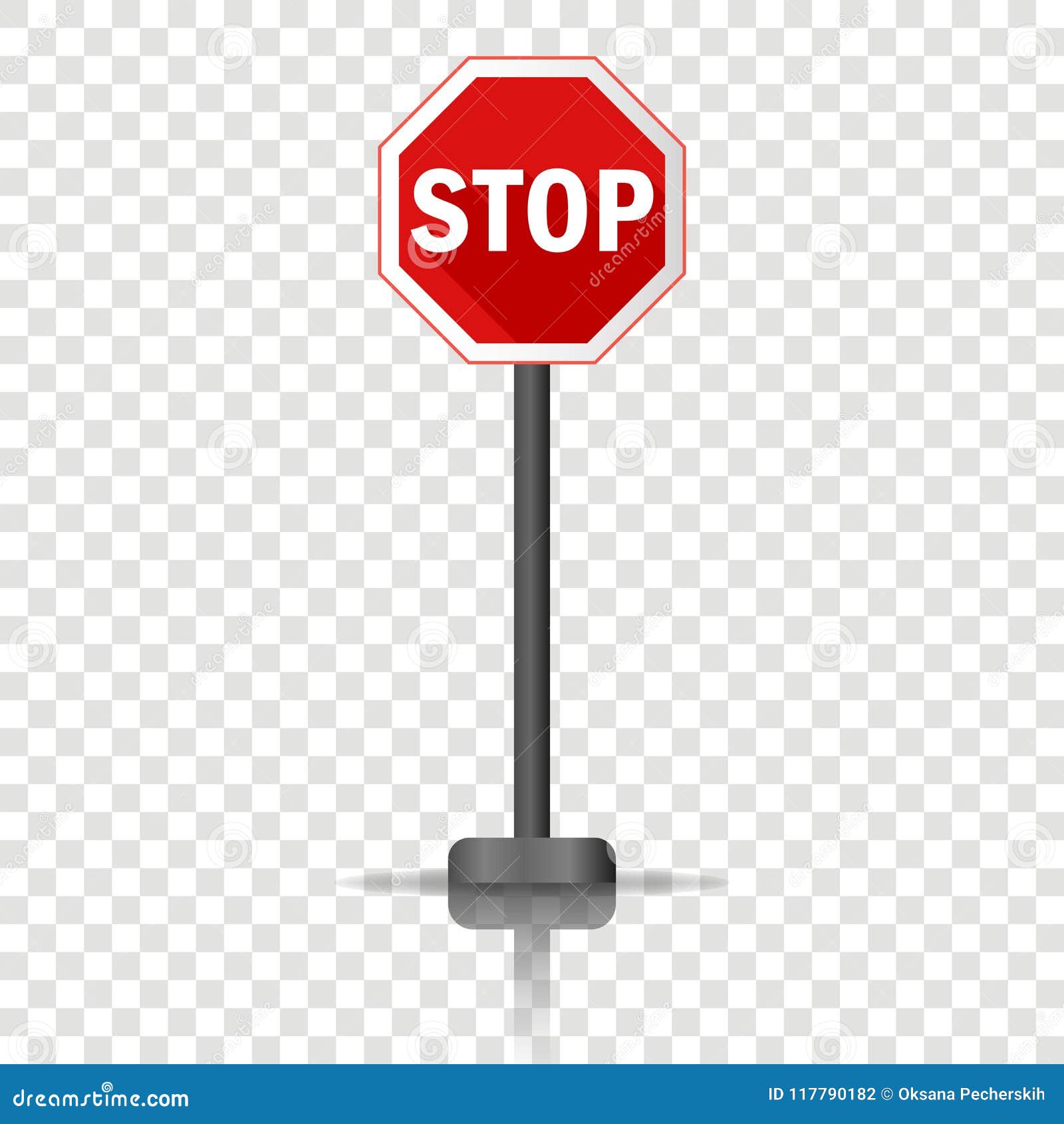 Realistic Road Sign Stop - Vector Icon. 3d Road Sign Stop Stock Vector ...