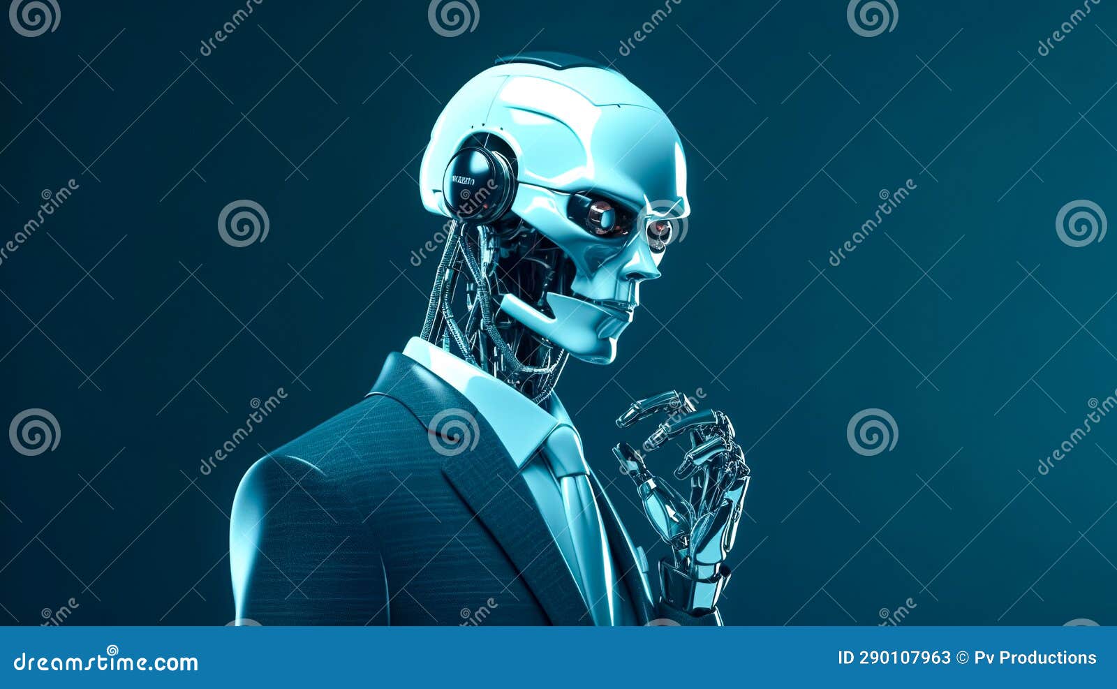 Realistic Robot, Banner Design, Fantasy Character, Generative AI. Stock ...