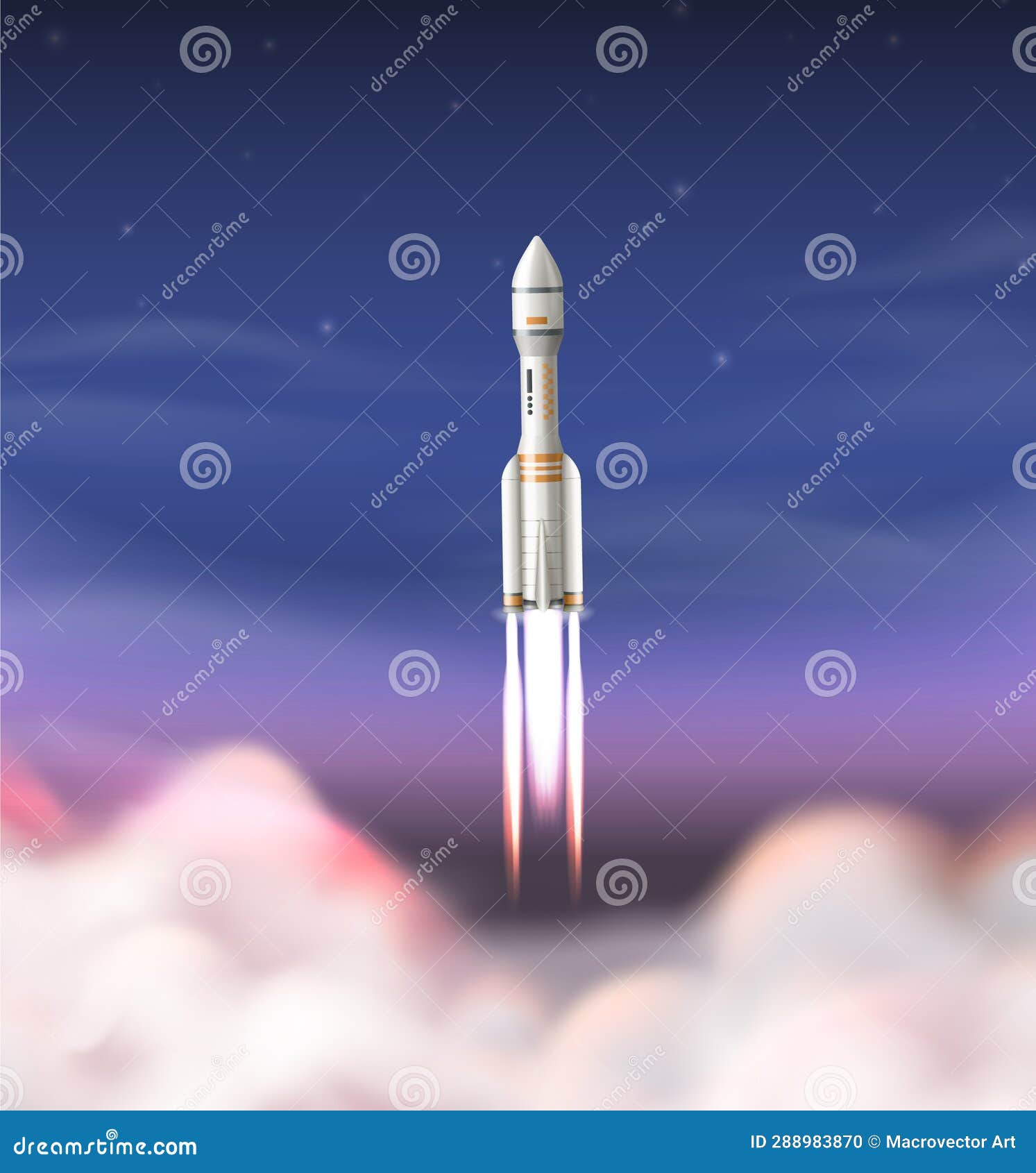 Realistic Rocket Launch stock vector. Illustration of transportation ...