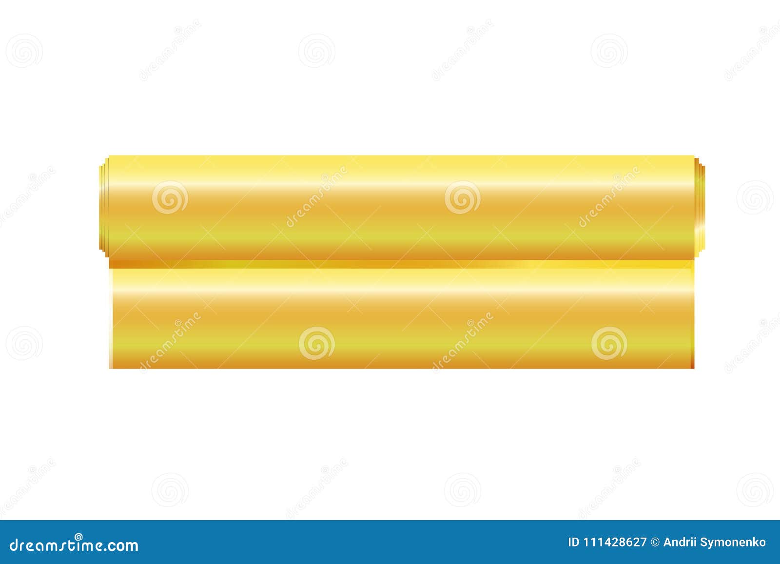 Realistic Roll of Golden Foil. Stock Vector - Illustration of edge ...
