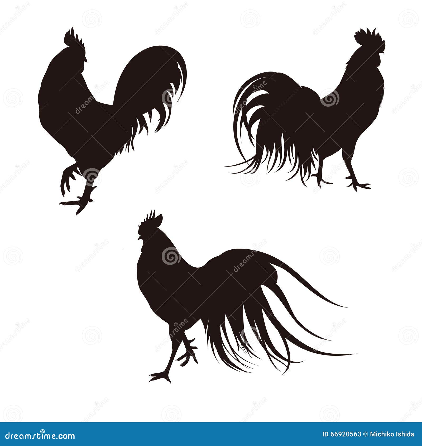 Realistic Rooster Silhouette Illustration Stock Illustration ...