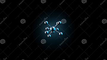 Realistic Rotating Model of Molecule. Beautiful Molecule Structure in ...