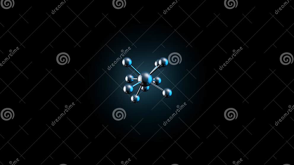 Realistic Rotating Model of Molecule. Beautiful Molecule Structure in ...