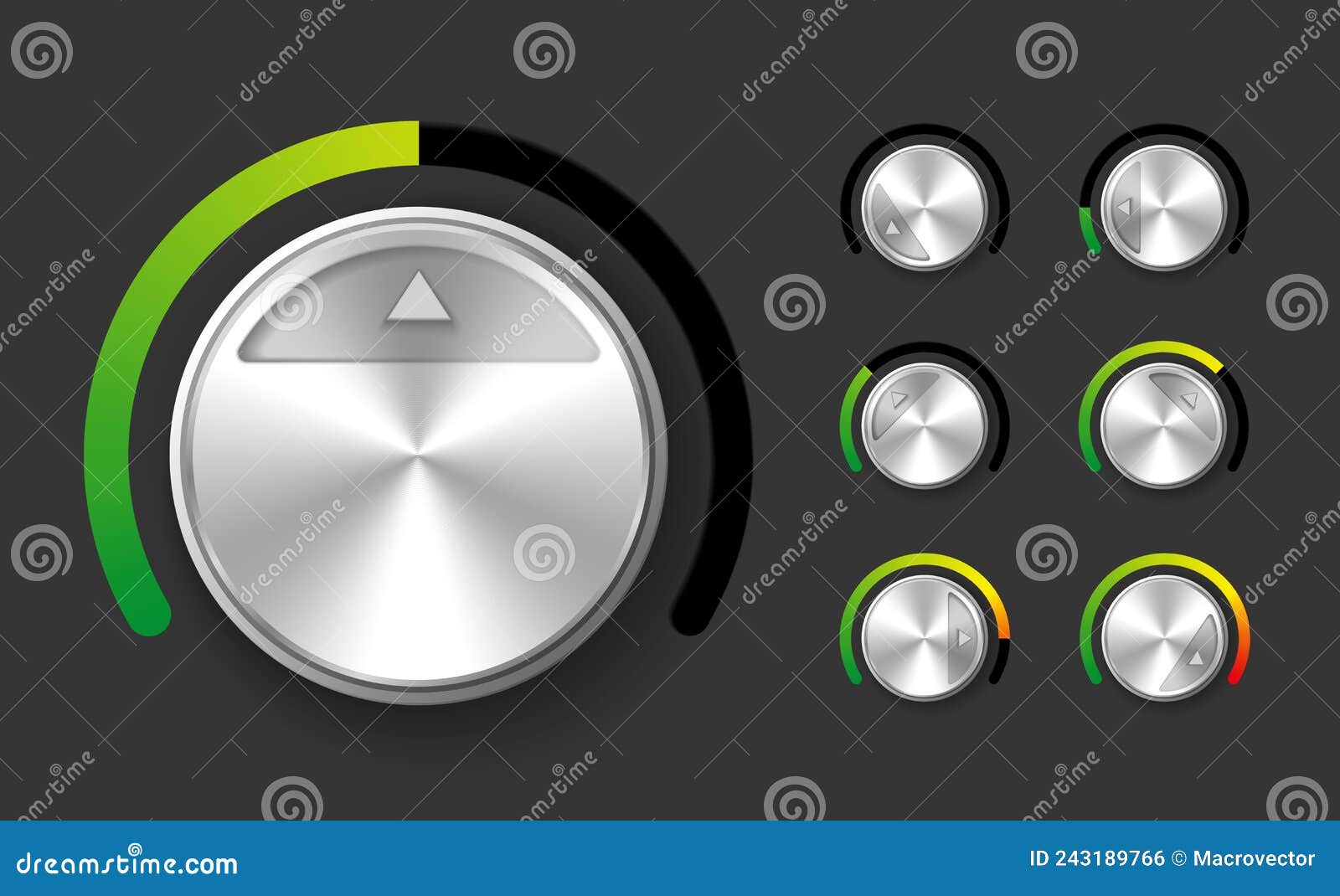 Realistic Adjustment Dials Vector Illustration | CartoonDealer.com ...