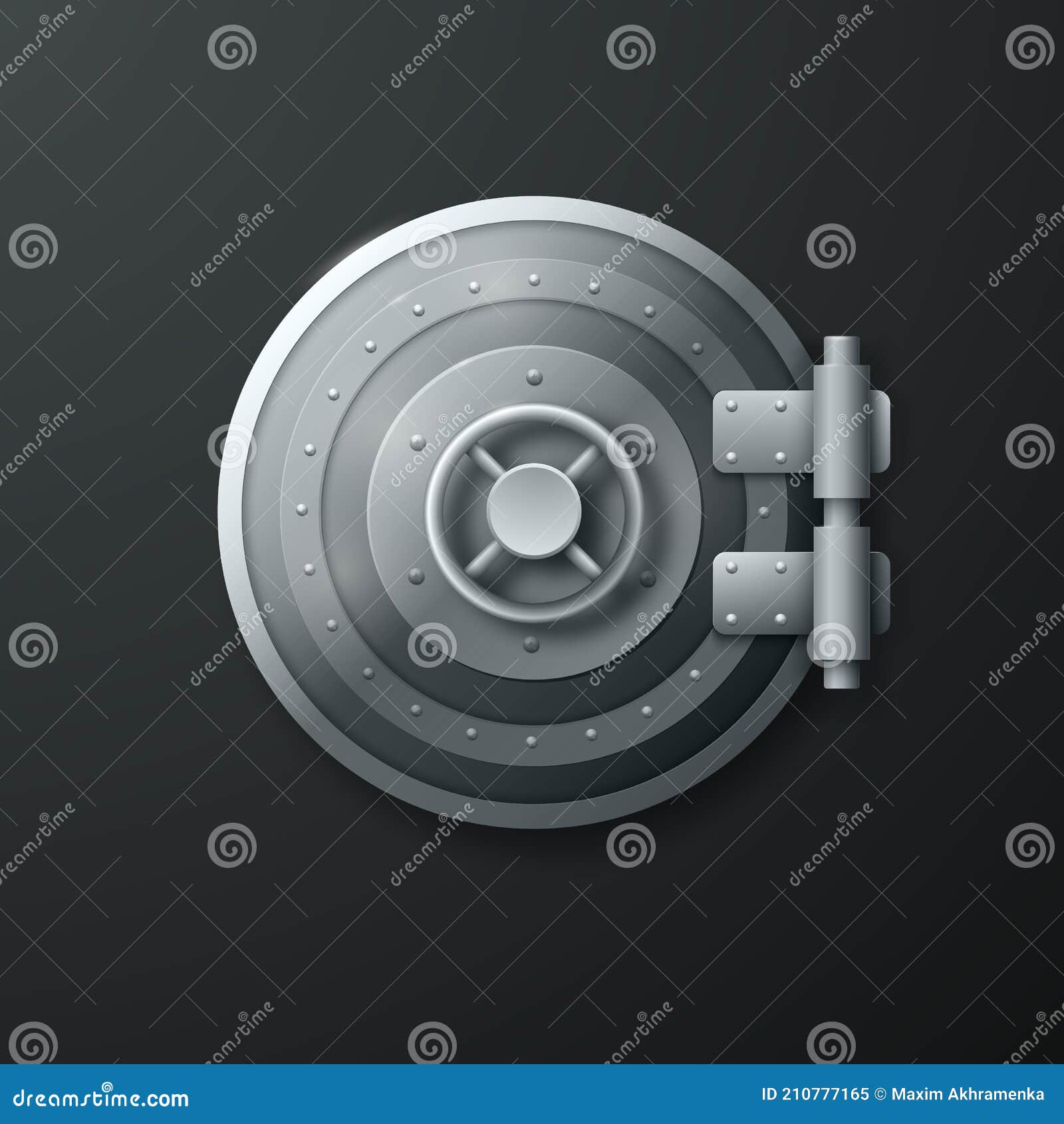 Realistic Round 3D Metal Safe Door. Stock Illustration - Illustration ...