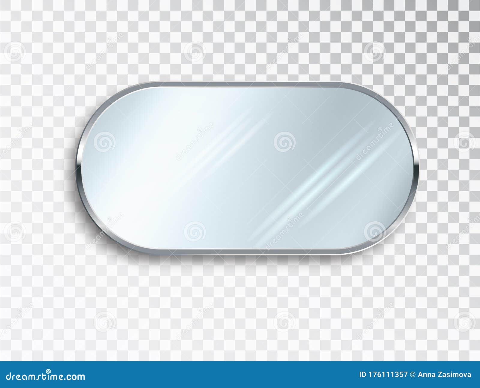 Realistic Round Mirrors Isolated with Blurry Reflection. Reflecting ...