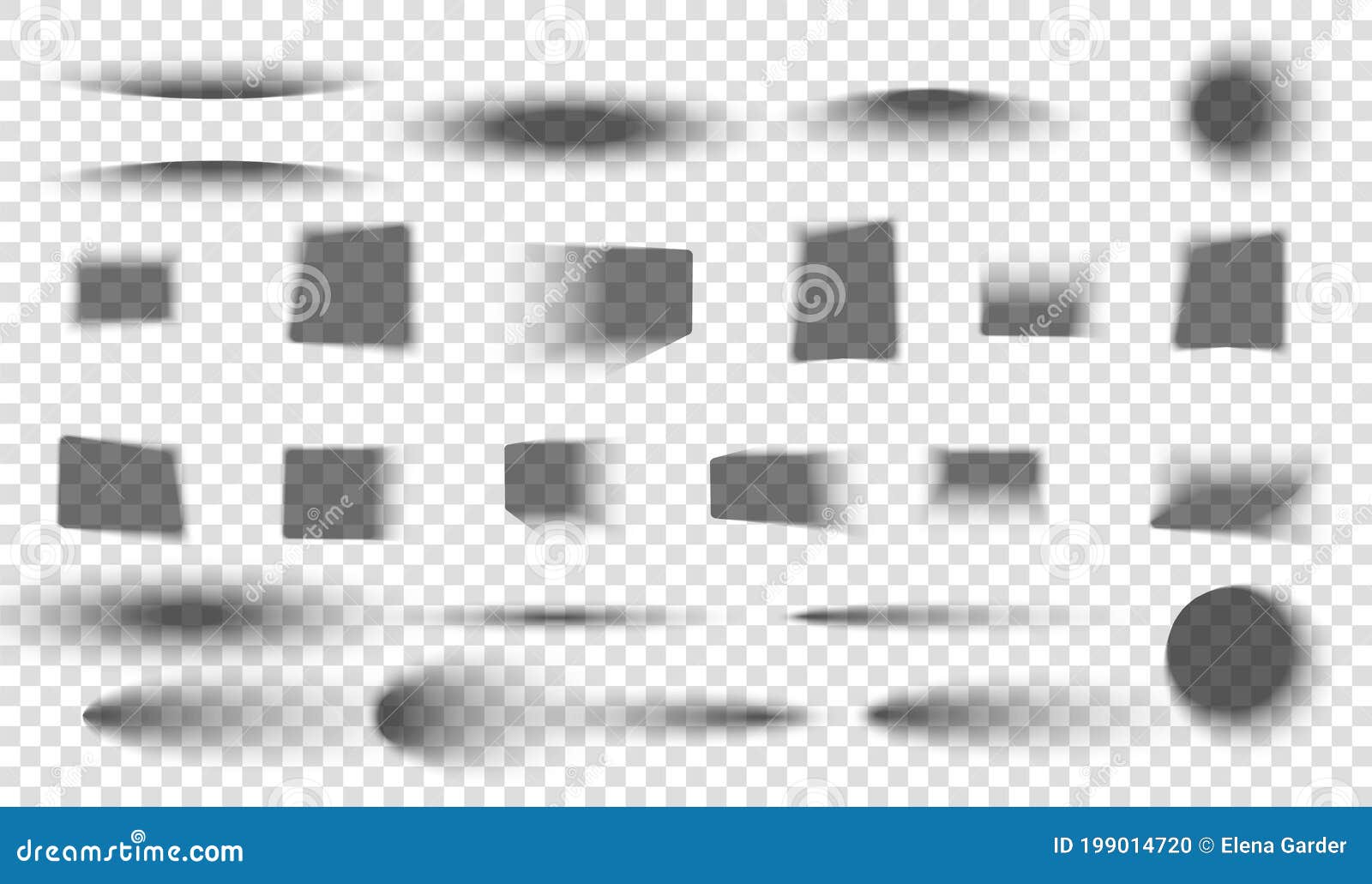 Realistic Round Shadow with Soft Edges. Gray Round and Oval Shadows ...