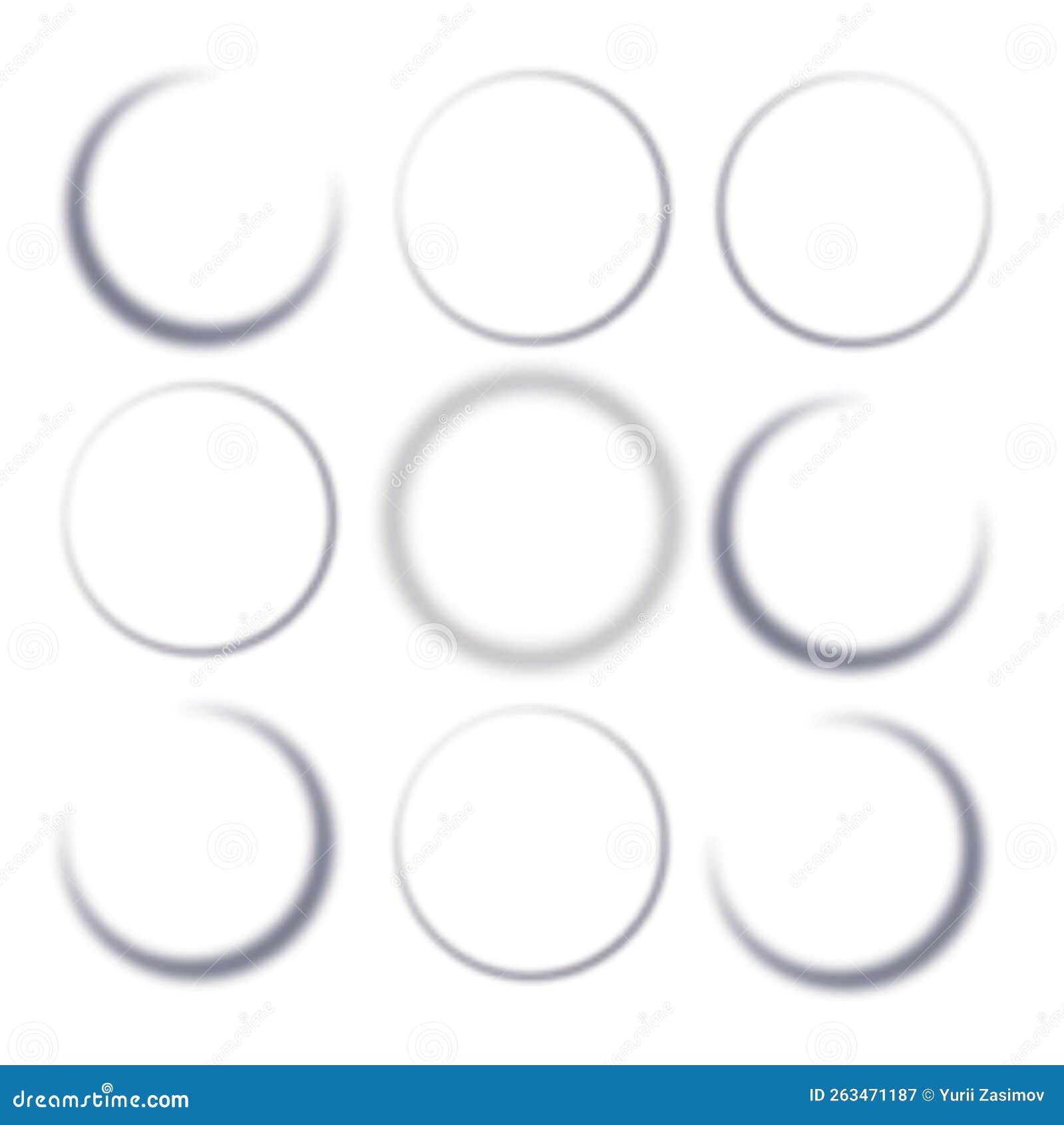 Realistic Round Shadow with Soft Edges. Gray Round Shadows Isolated on ...