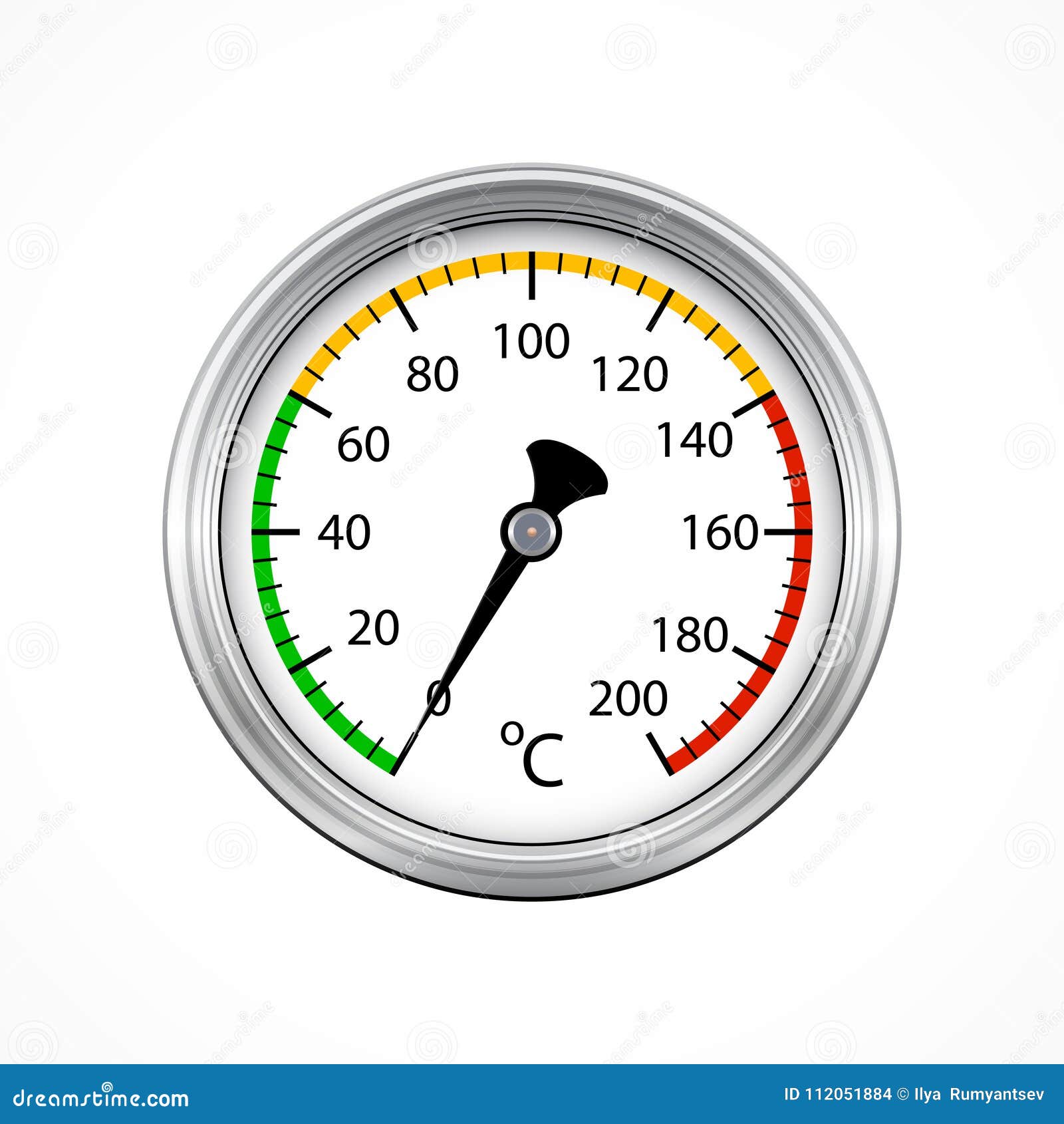 Realistic Round Thermometer Sensor Stock Vector - Illustration of white ...