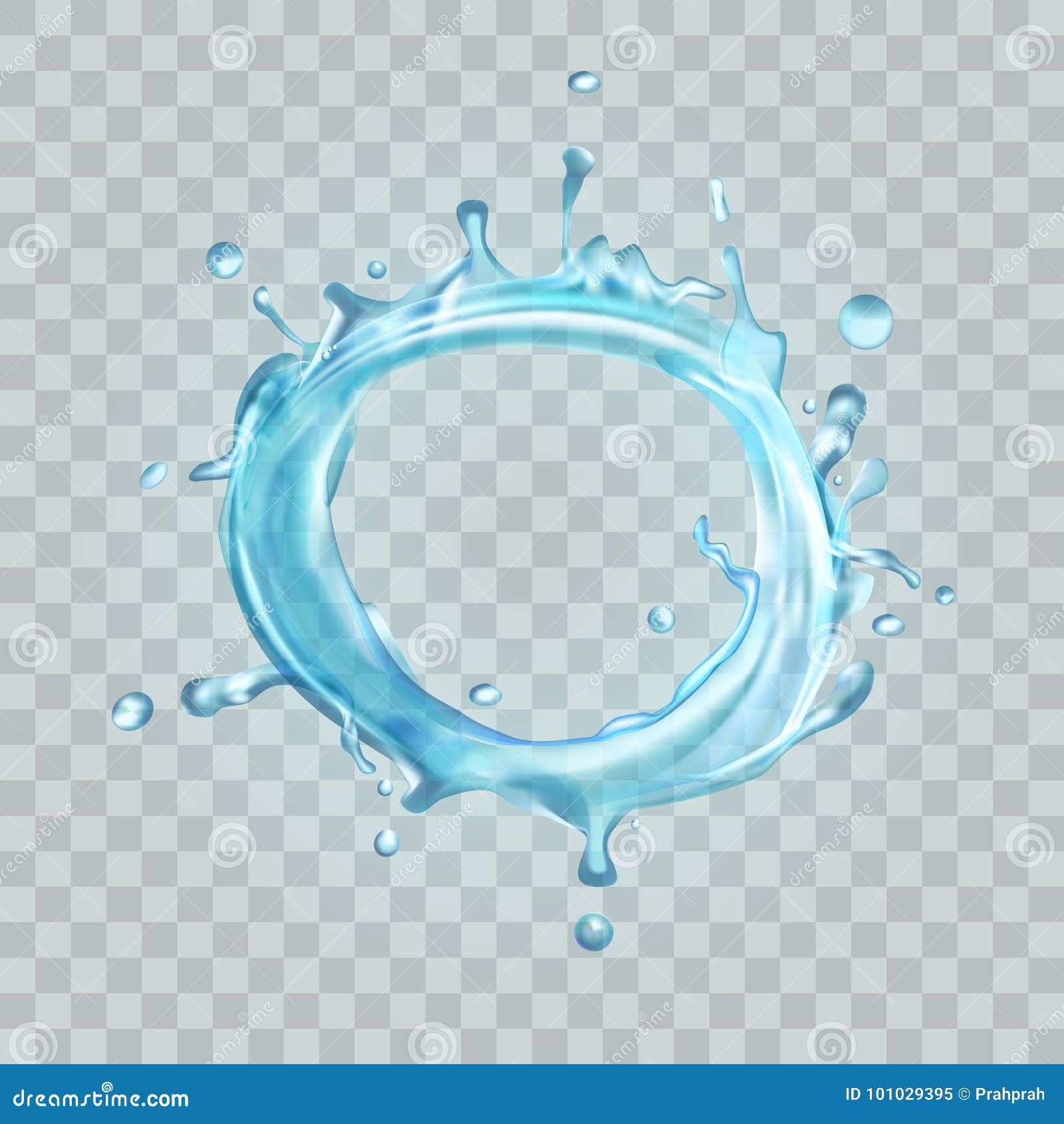 Realistic Round Water Splash Stock Illustration - Illustration of drop ...