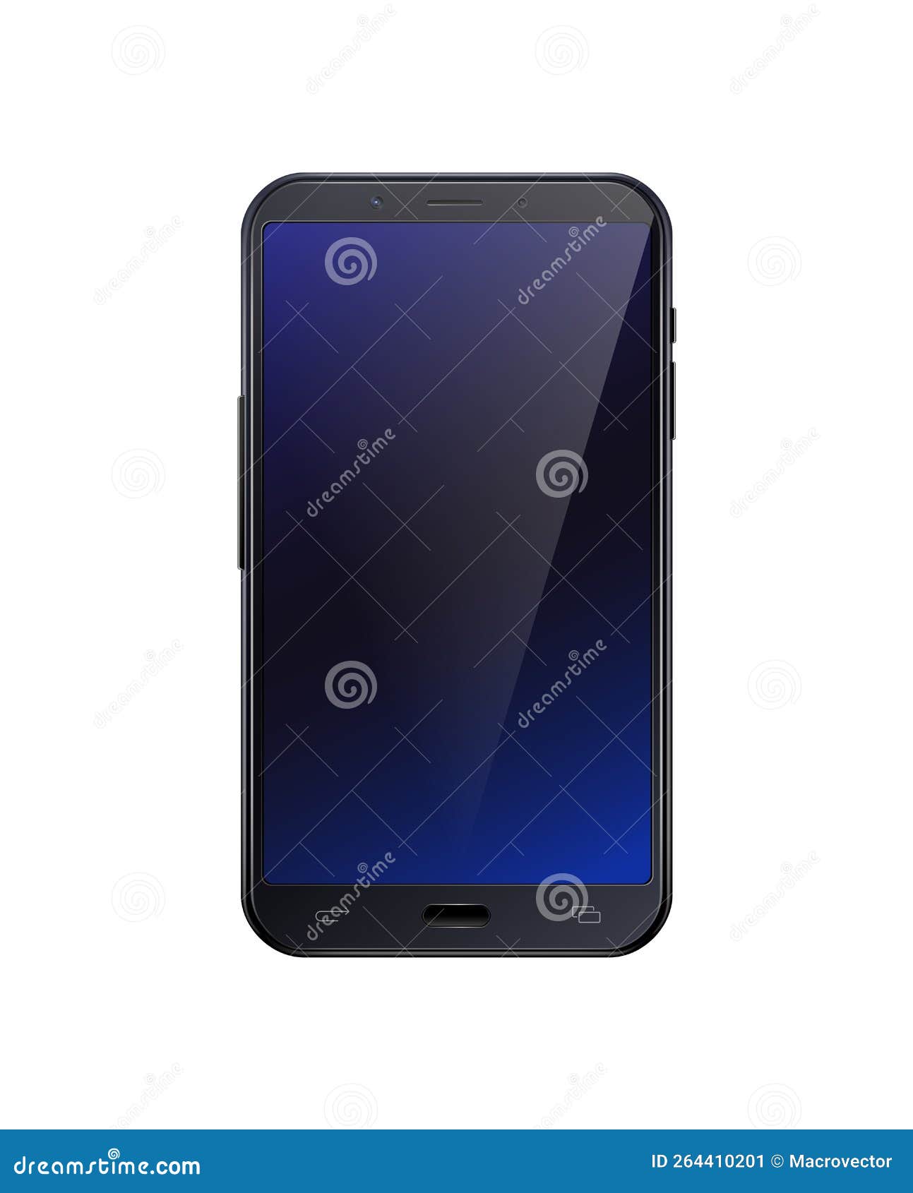 Realistic Rounded Smartphone Composition Stock Vector - Illustration of ...