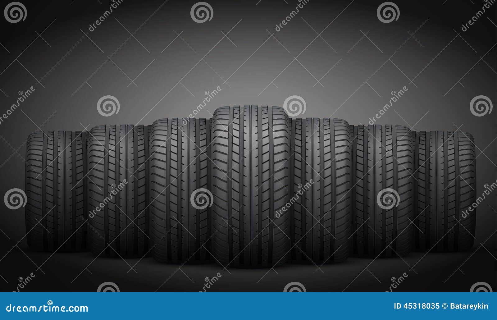 Realistic Rubber Tires Banner. Vector Illustration Stock Vector ...