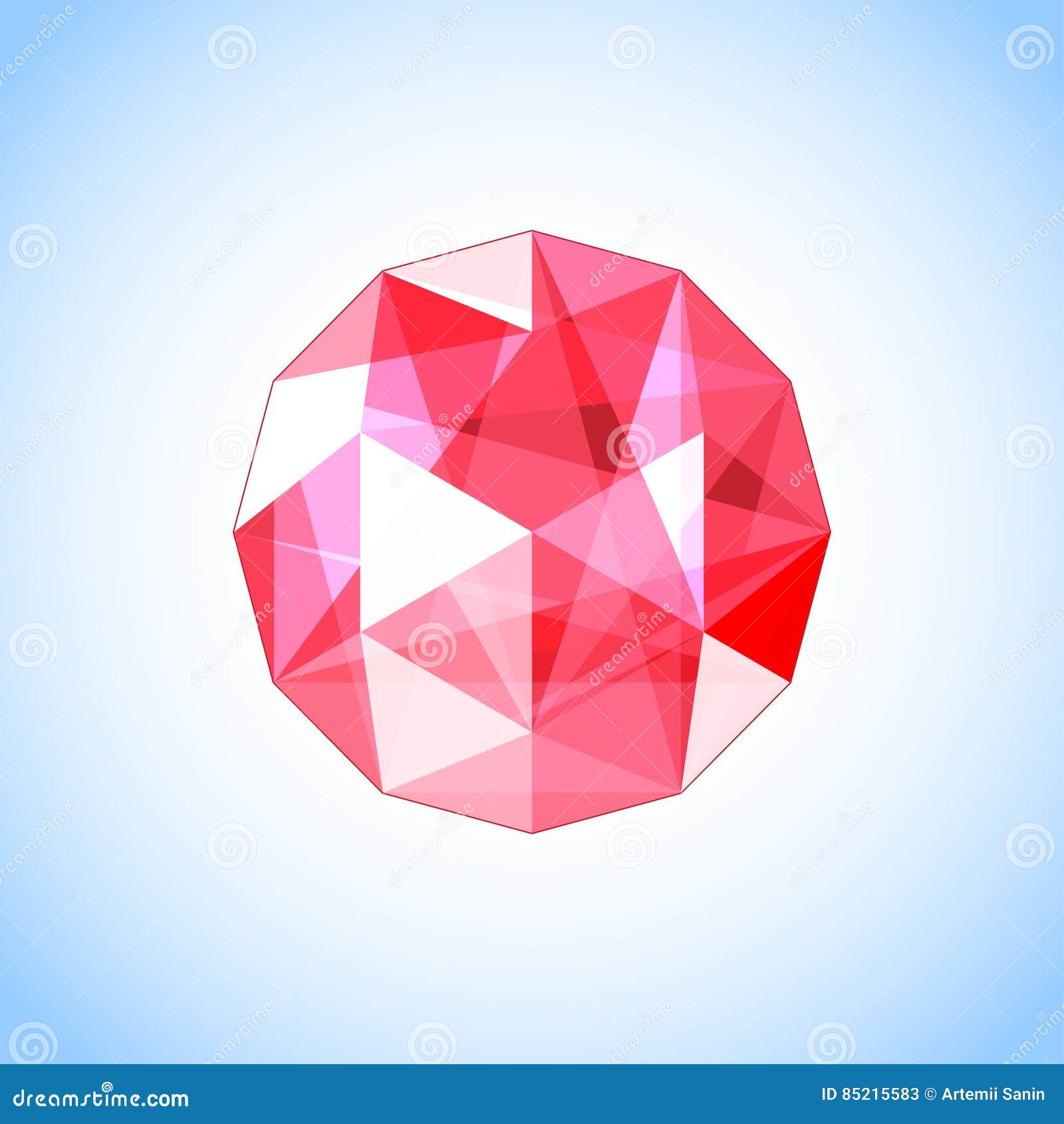 Realistic Ruby Gem Jewel. Vector Illustration. Stock Vector ...