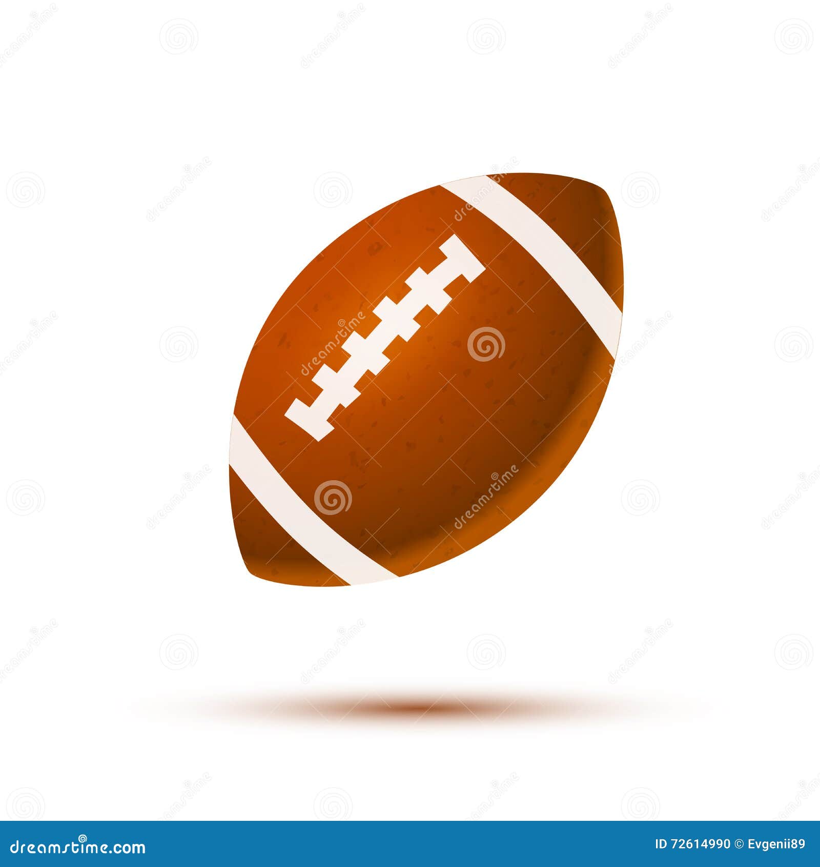 Realistic Rugby Ball with Shadow on White Stock Illustration ...