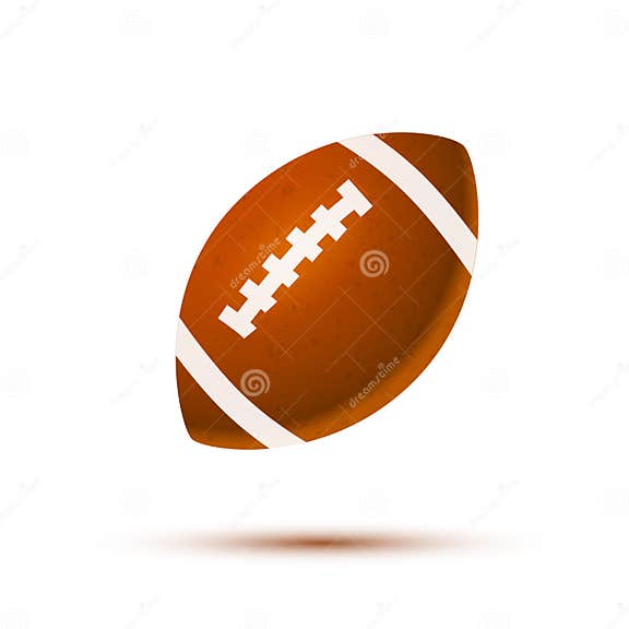 Realistic Rugby Ball with Shadow on White Stock Illustration ...