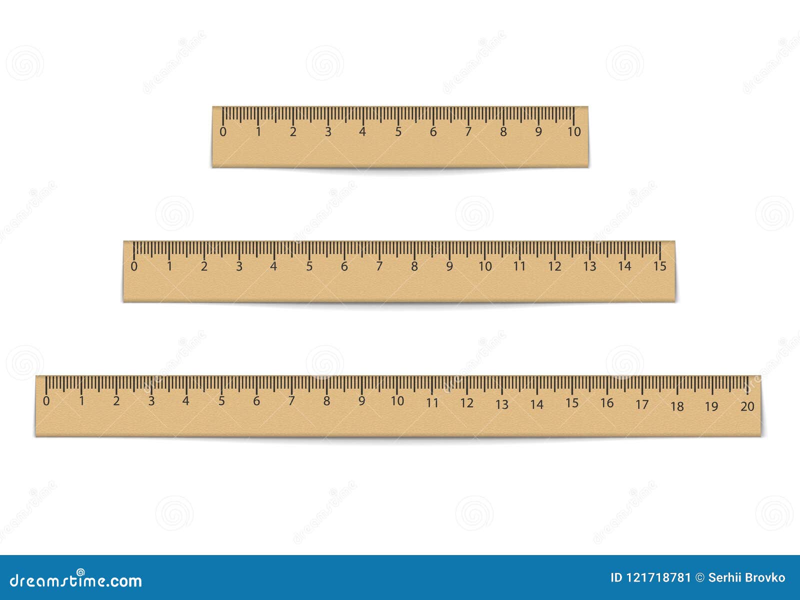 Realistic Ruler. Centimeters And Inches Transparent Blue Plastic Ruler ...