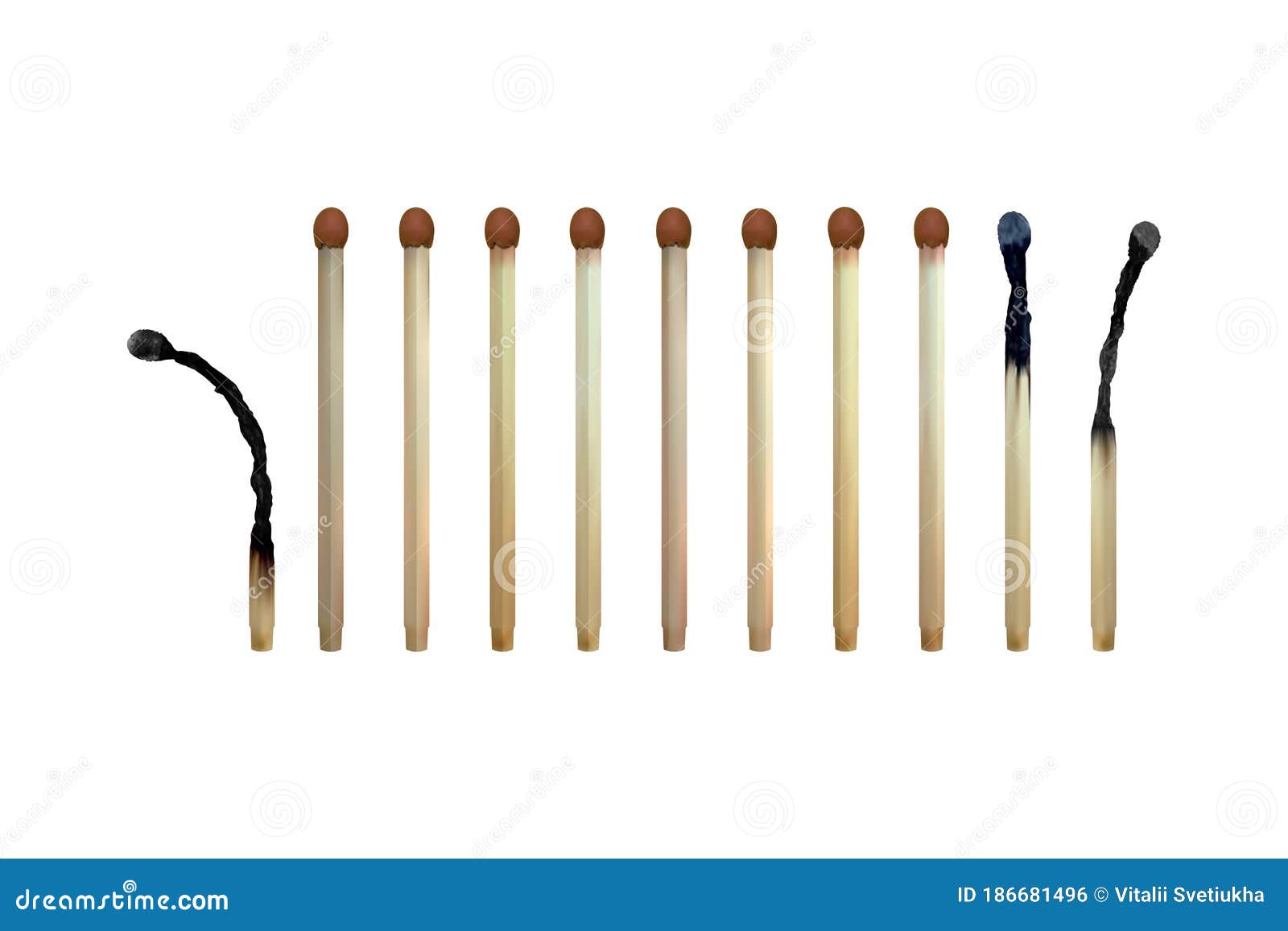 Realistic Safety Match. Set of 3d Wooden Matches. Vector Illustration ...