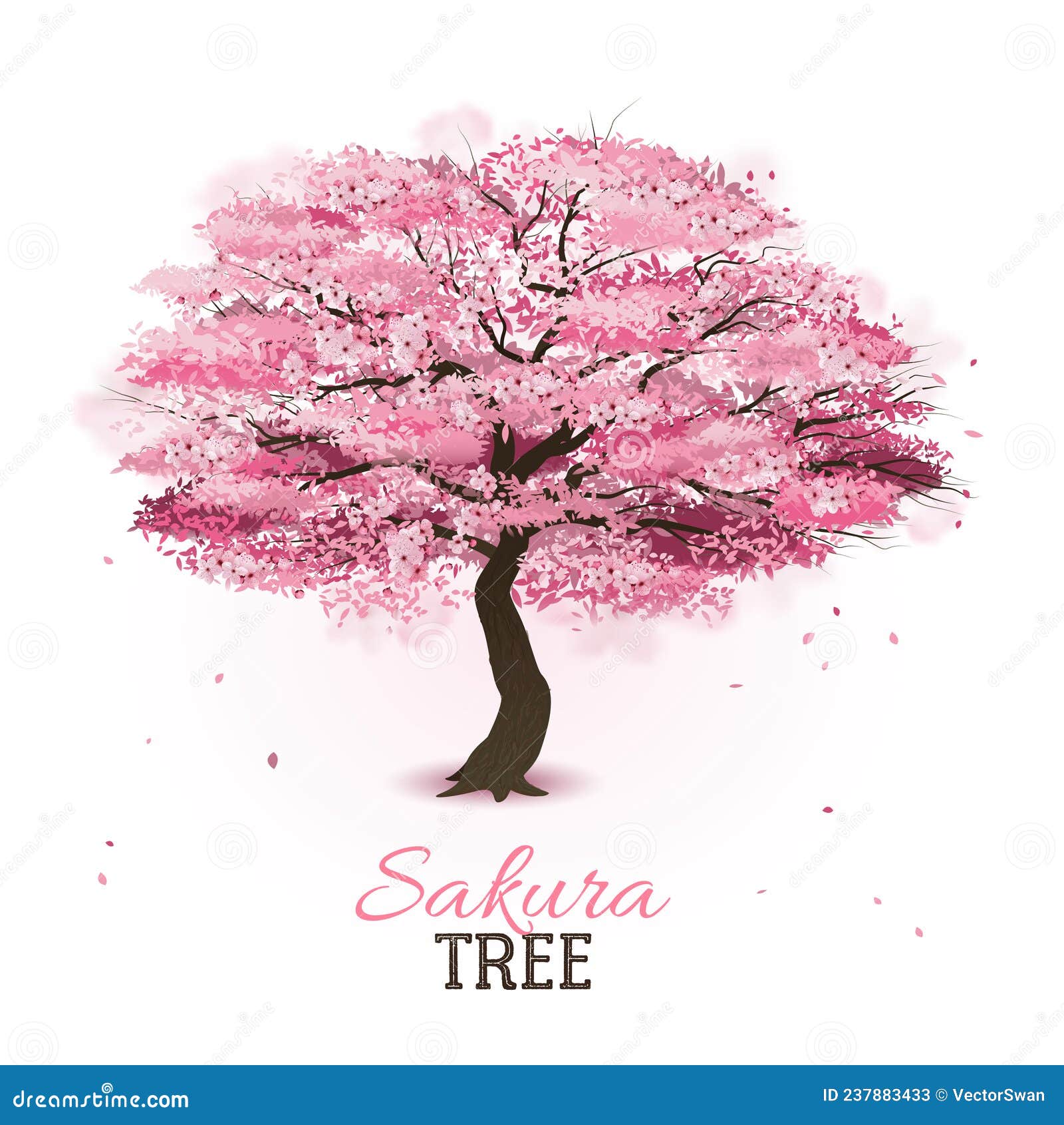 Realistic sakura tree stock vector. Illustration of design - 237883433