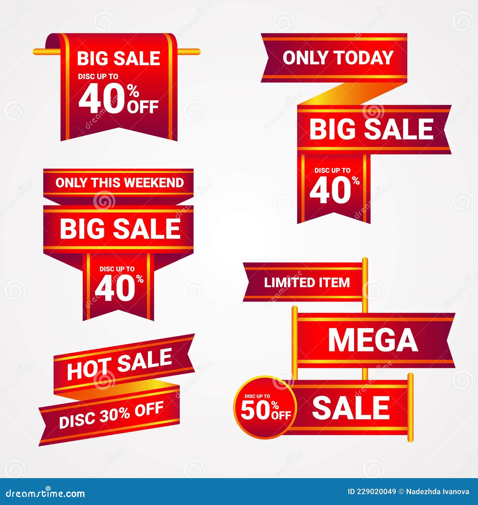 Realistic Sale Badges Set Vector Illustration. Stock Vector ...