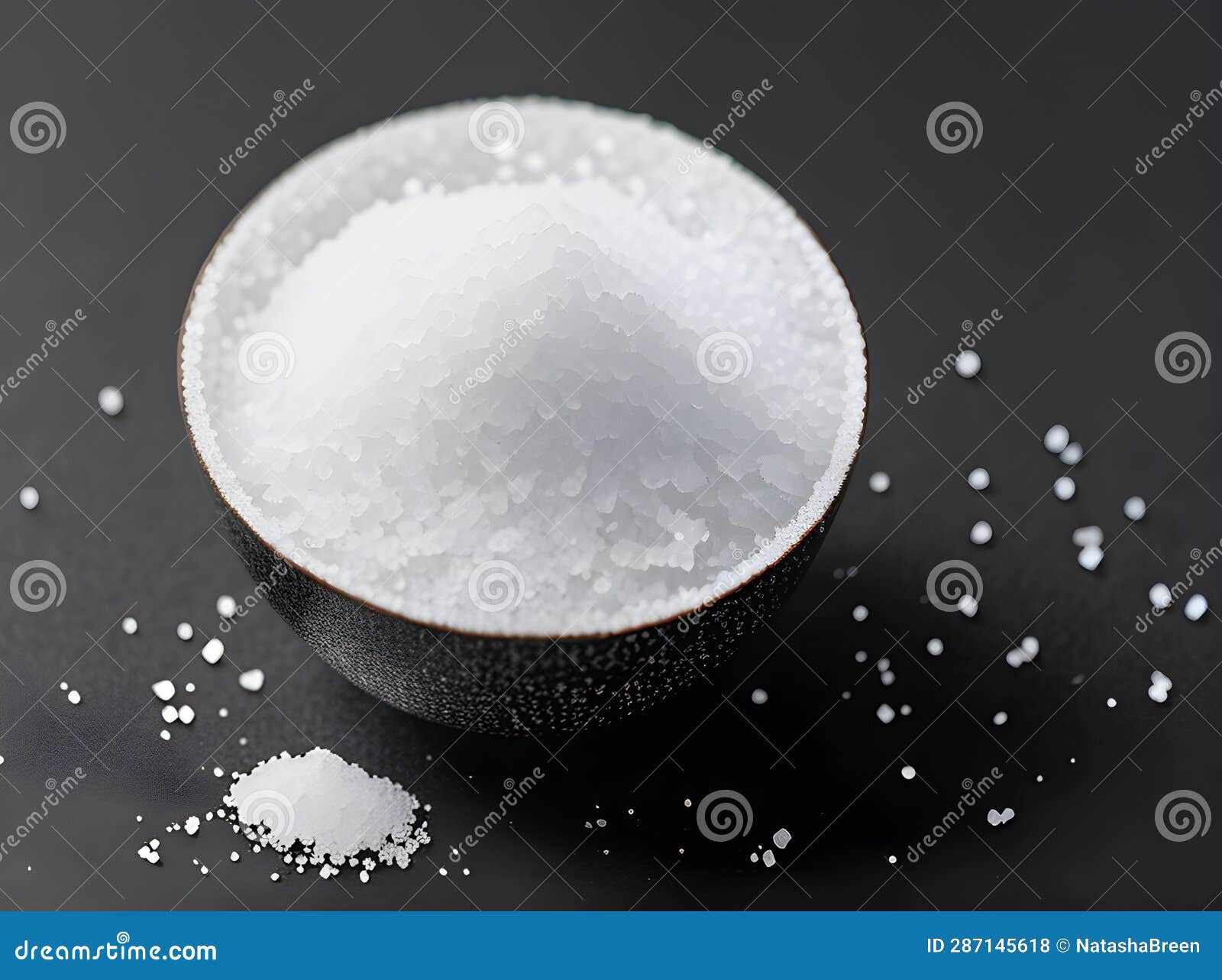 Realistic Salt Black Background Closeup Sharp. Stock Illustration ...